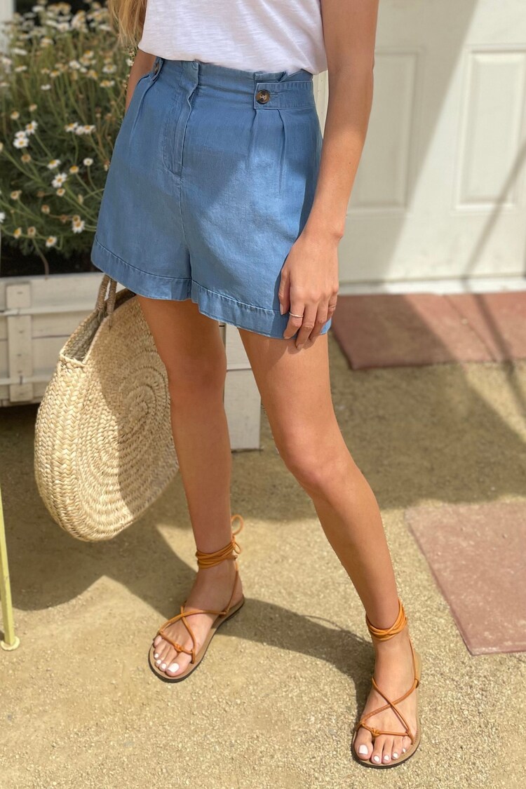 Buy Love & Roses Navy Blue Petite Tailored Button Shorts from the Next ...