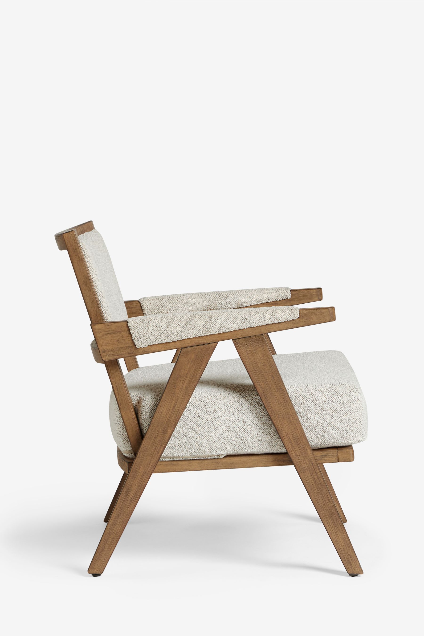 Buy Bronx Frame, Casual Boucle Light Natural Abe Wooden Accent Chair ...