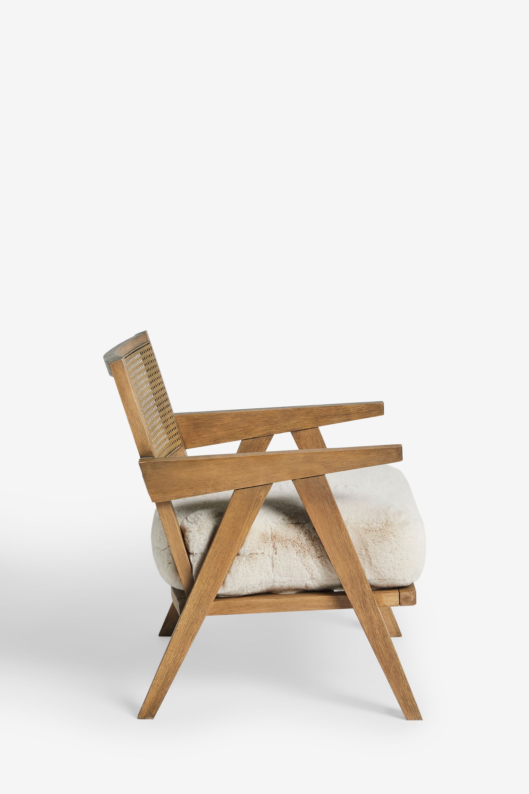 Buy Bronx Frame, Oslo Faux Fur Light Natural Abel Wooden Rattan Accent ...