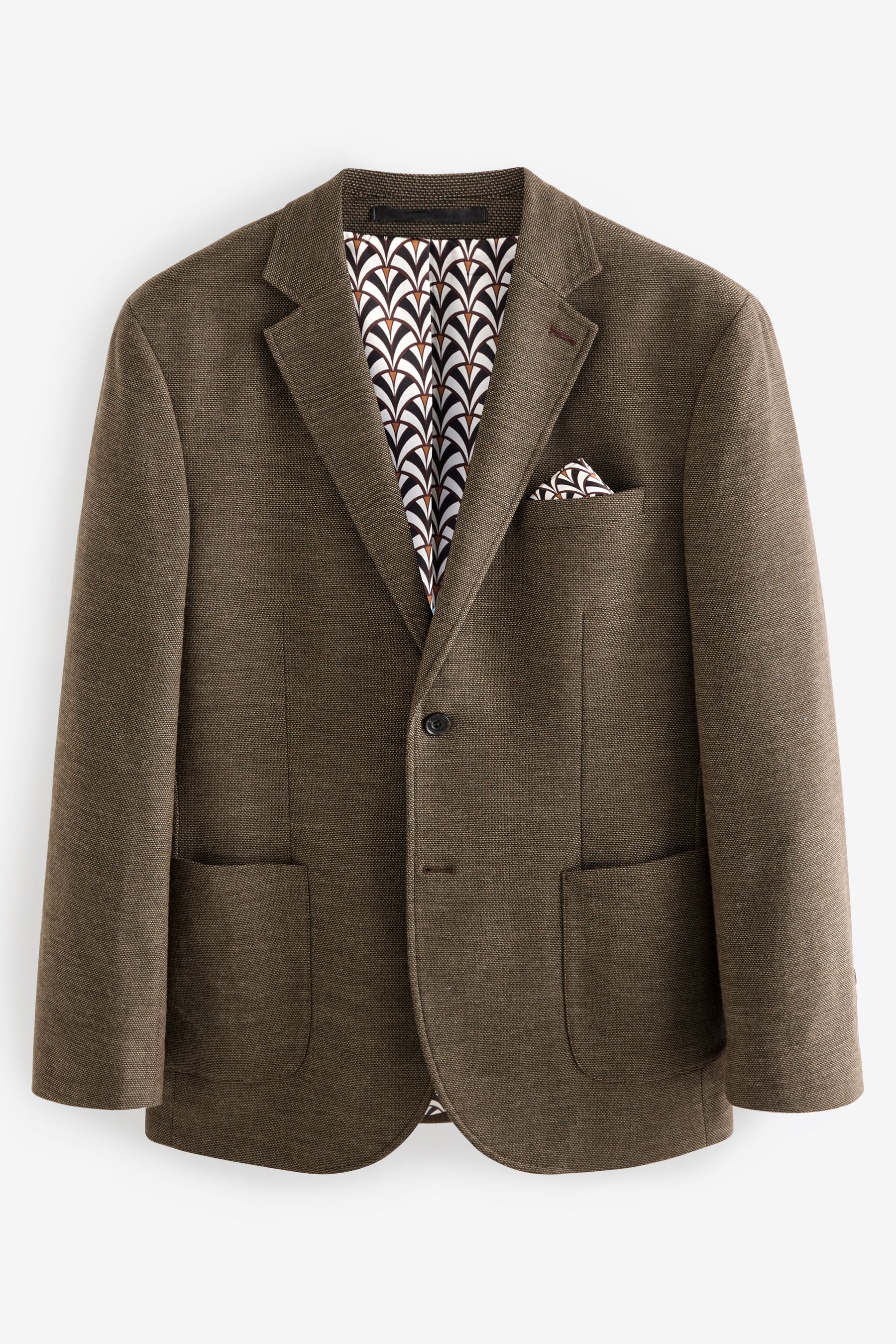 Buy Brown Regular Fit Textured Smart Blazer from Next Ireland