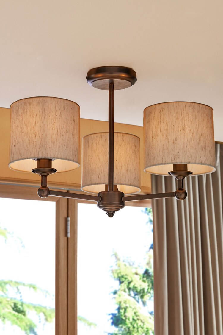 Buy Bronze Blenheim 3 Light Flush Fitting Ceiling Light from the Next ...