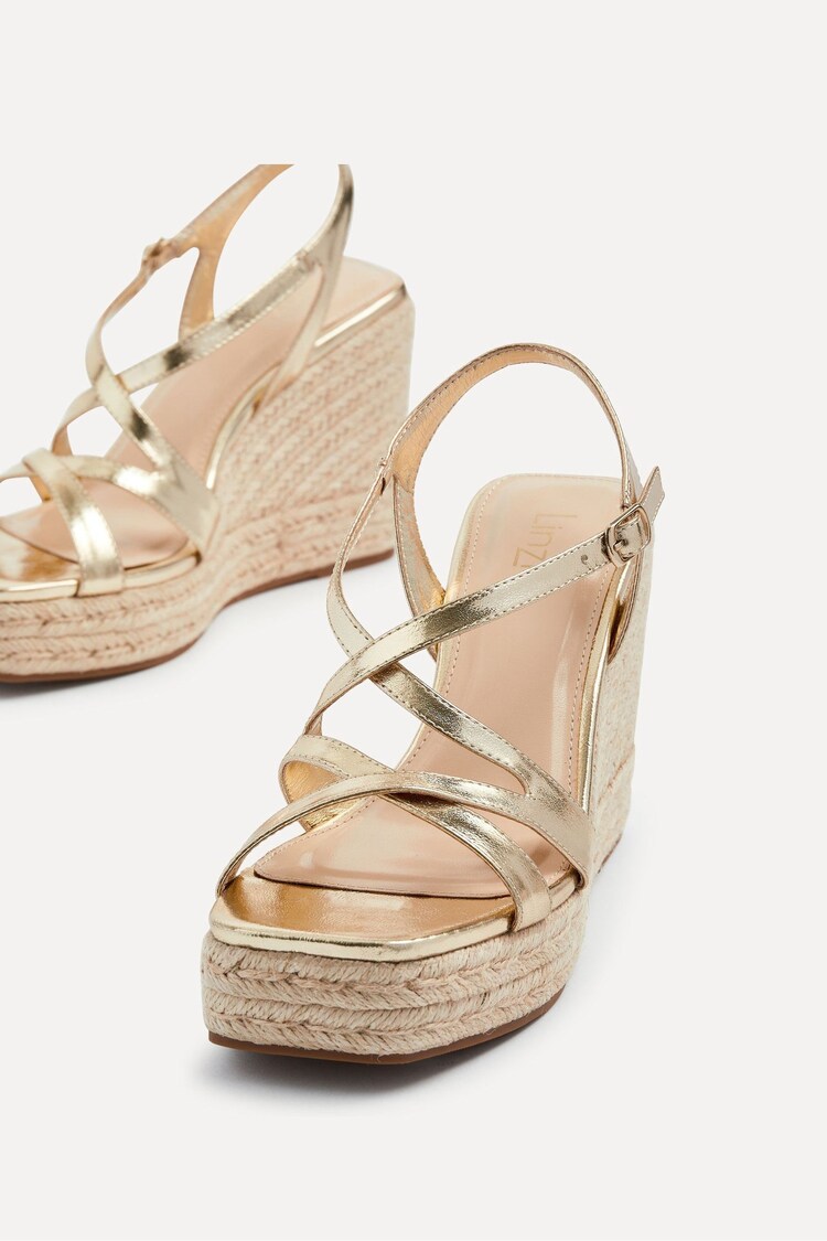 Buy Linzi Gold Lexie Strappy Square Toe Wedges from the Next UK online shop