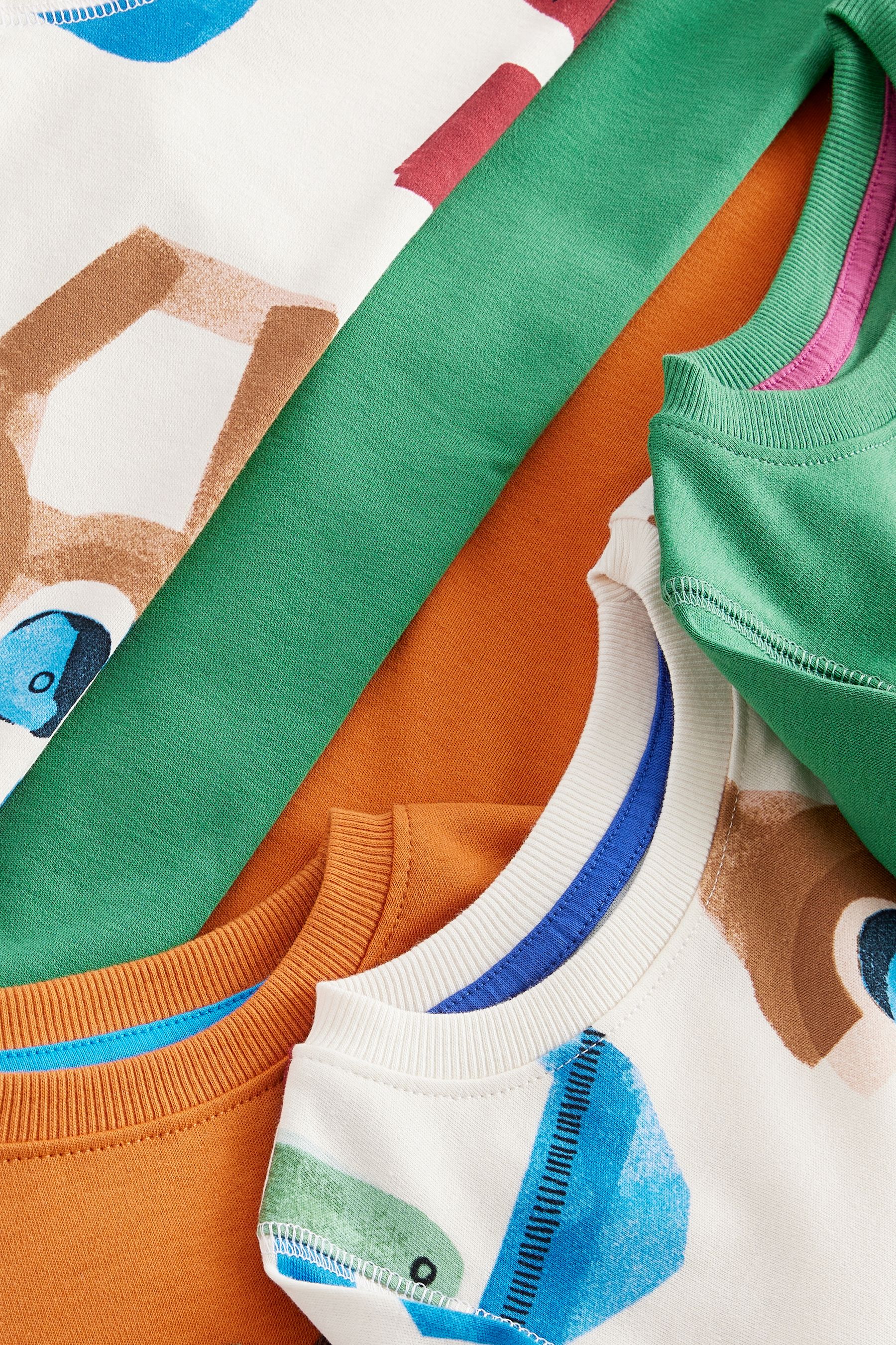 Buy Green/Orange Transport Snuggle 100% Cotton Pyjamas 3 Pack (9mths ...