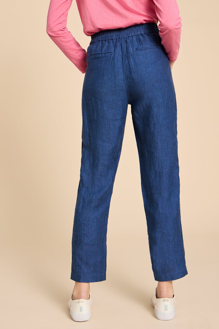 Buy White Stuff Blue Rowena 100% Linen Trousers from the Next UK online ...