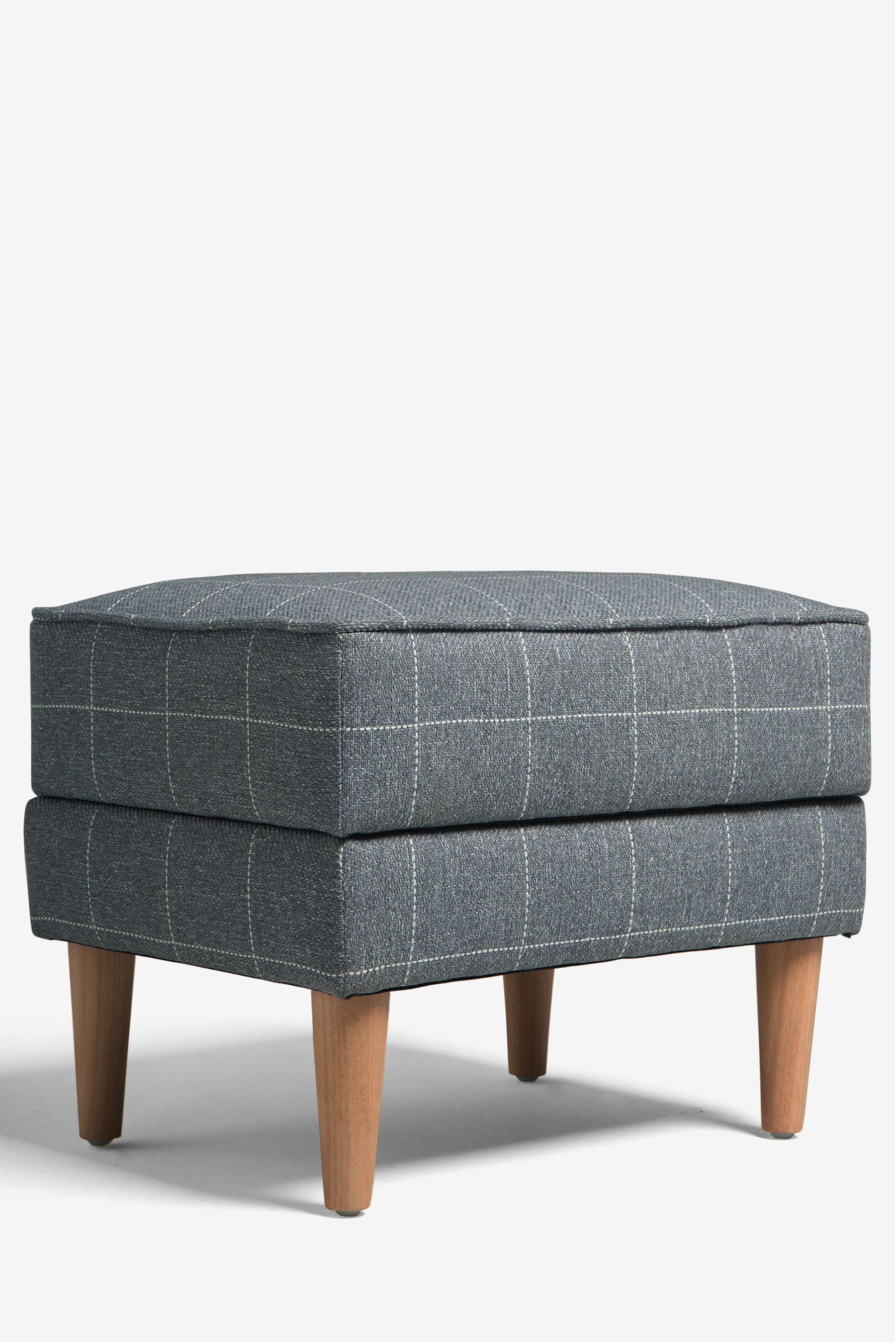Buy Tweedy Check Lawson Mid Grey Sherlock Storage Footstool from the ...