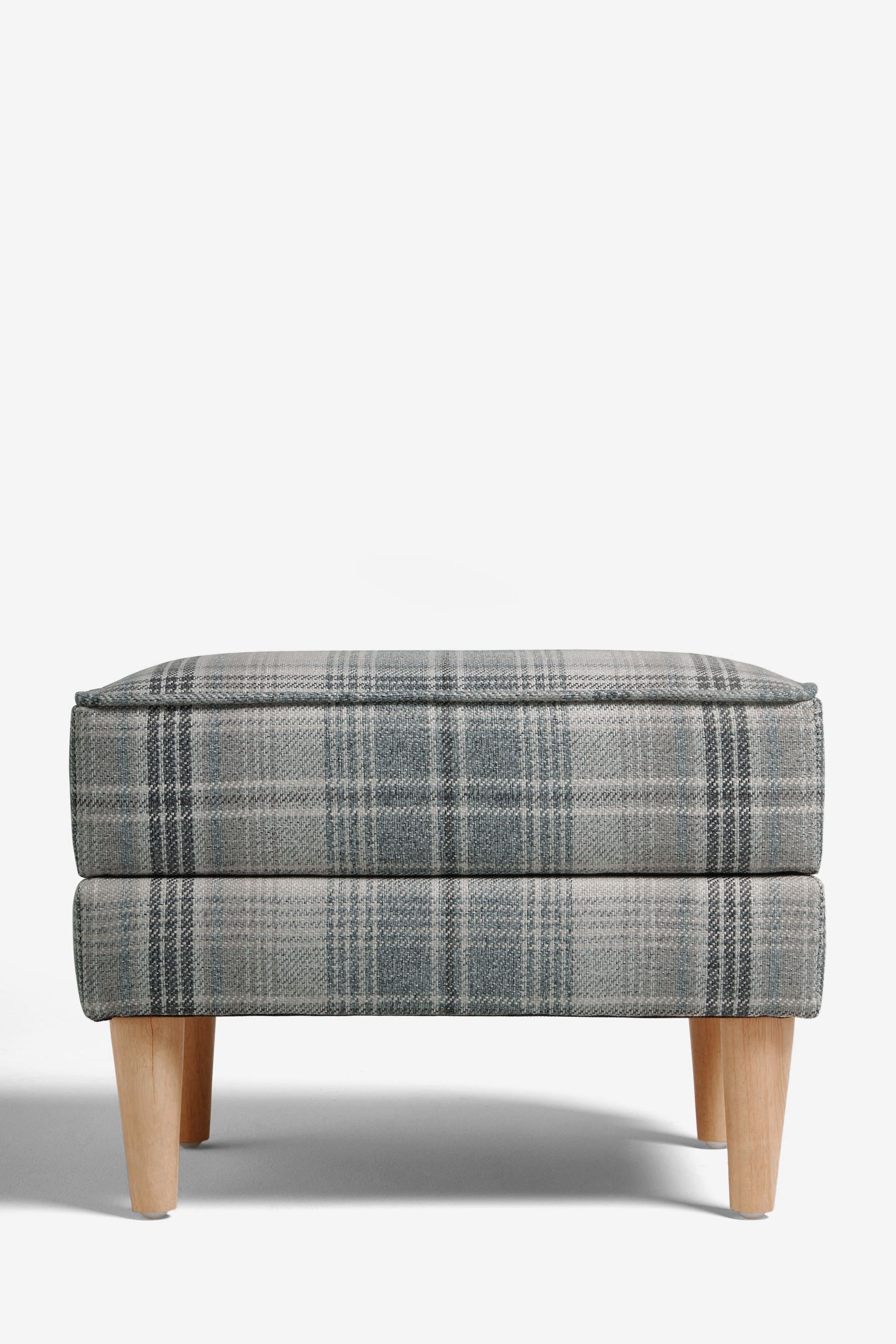 Buy Versatile Check Nevis Grey Sherlock Storage Footstool from the Next ...