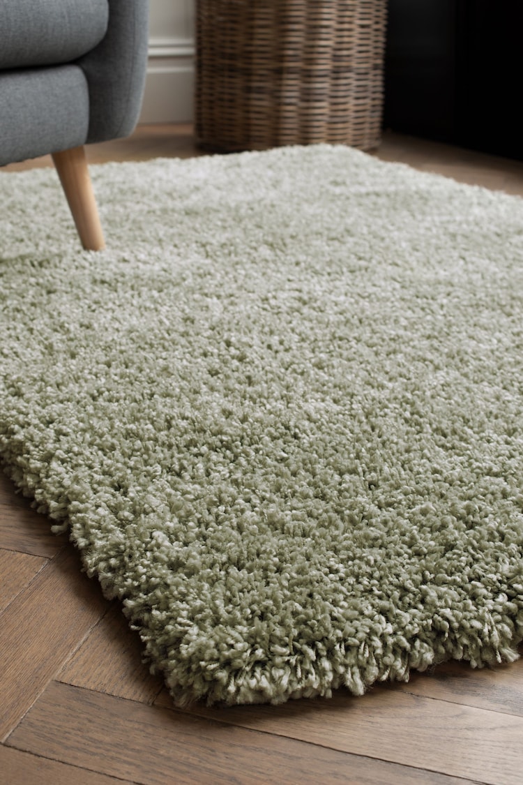 Buy Sage Green Premium Cosy Shaggy Rug from the Next UK online shop