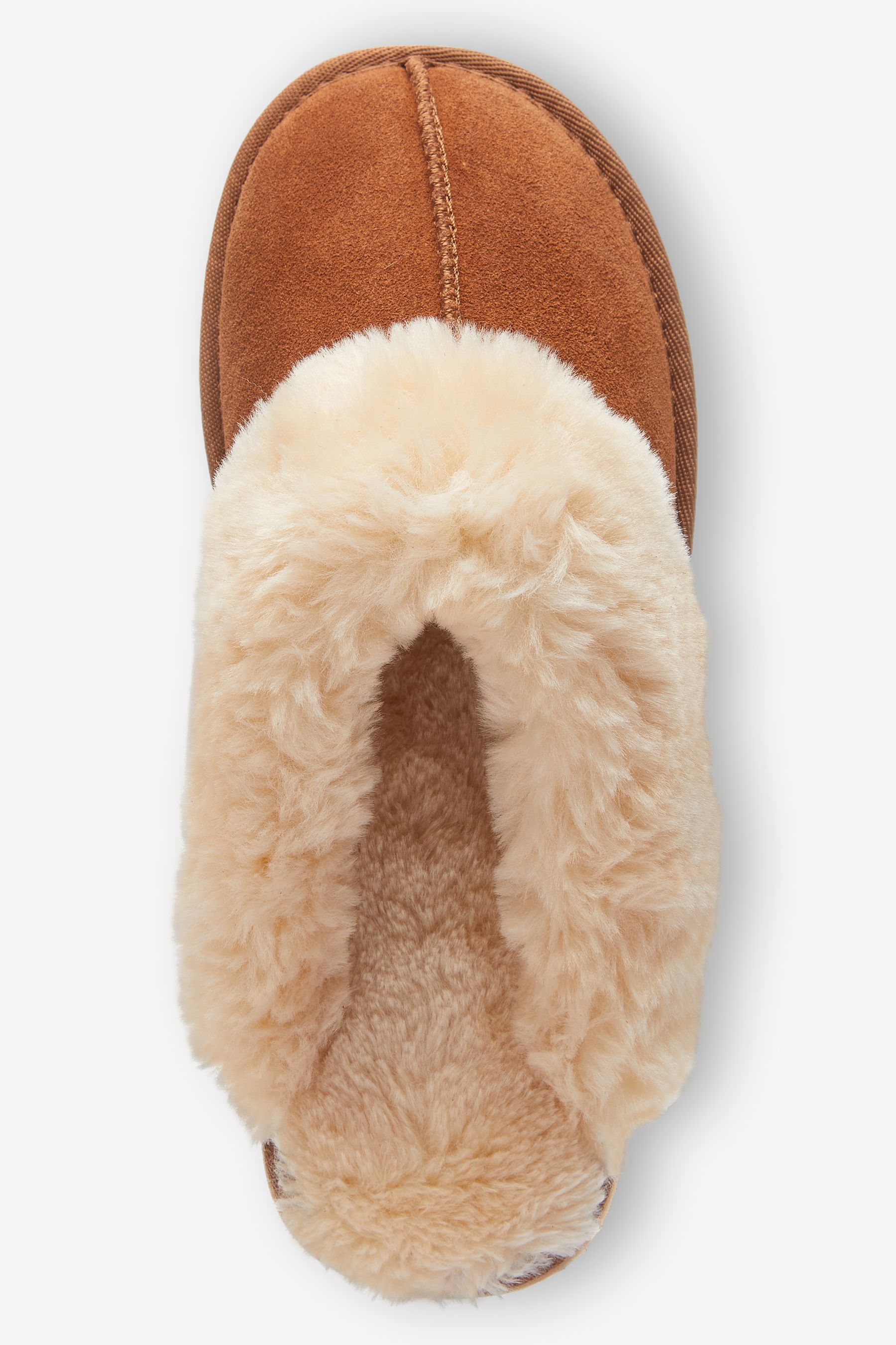 Buy Chestnut Brown Suede Faux Fur Lined Mule Slippers from Next Australia