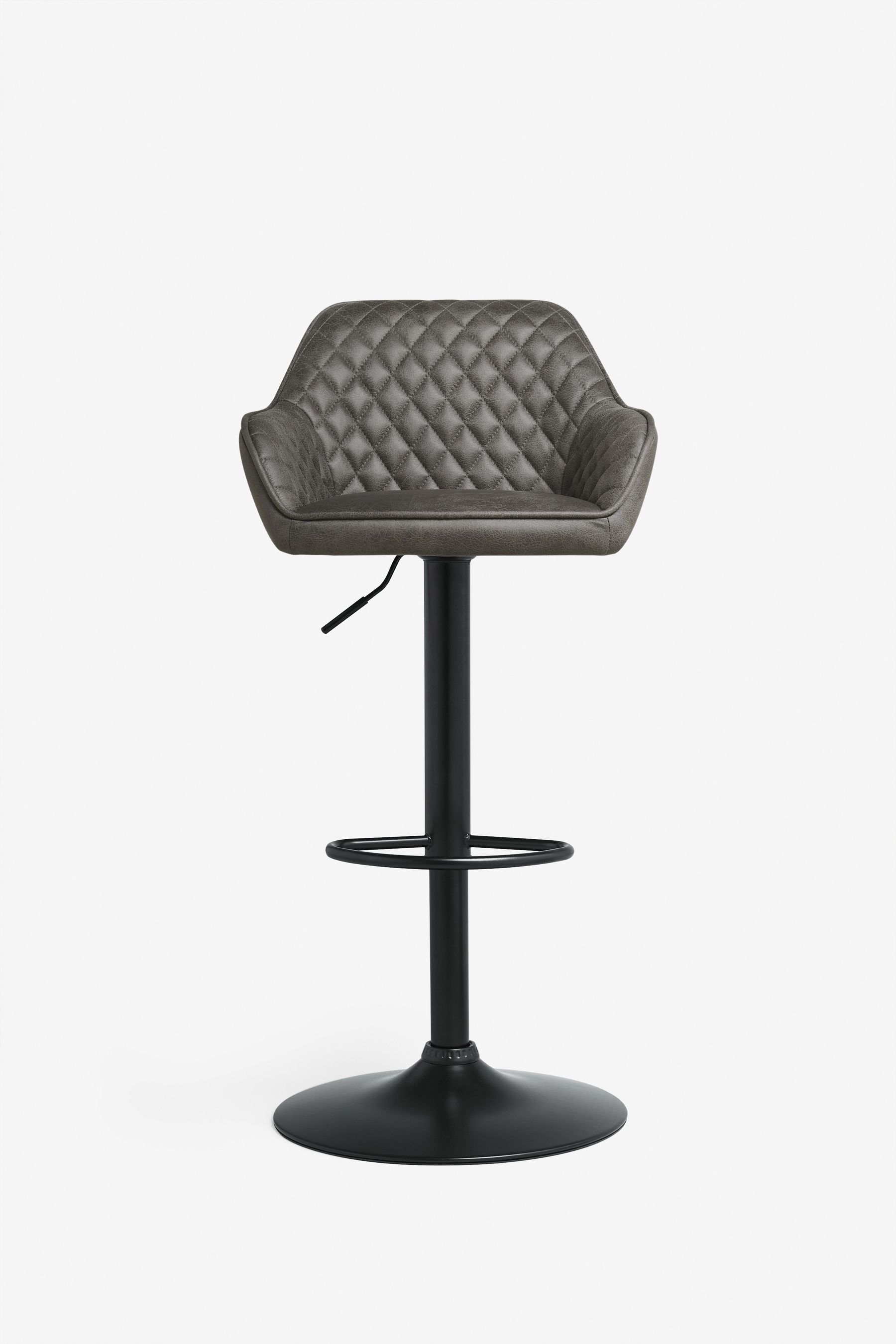 Buy Monza Faux Leather Dark Grey Hamilton Quilted Kitchen Bar Stool ...