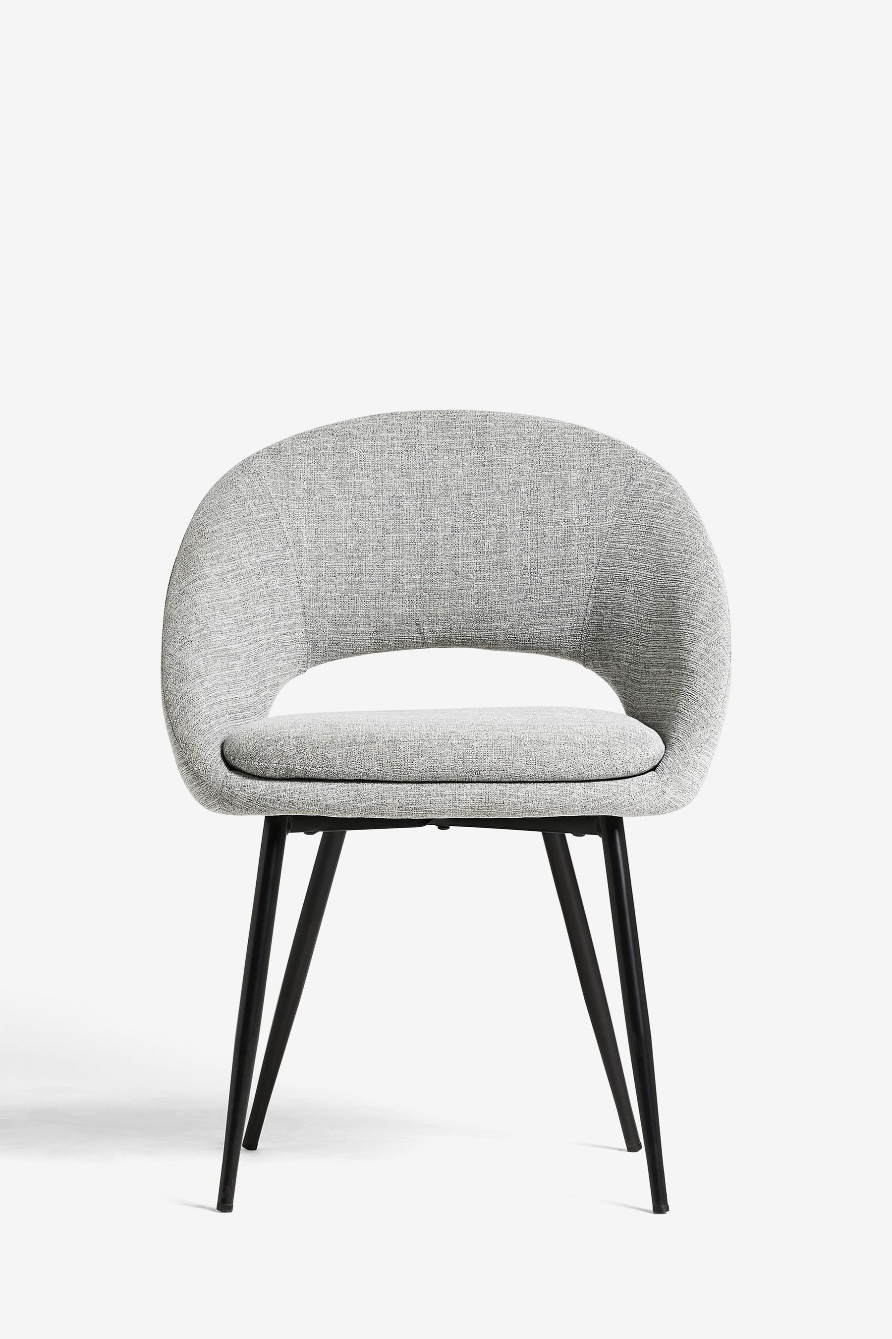 Buy Set of 2 Tweedy Plain Mid Grey Hewitt Black Leg Dining Chairs from ...