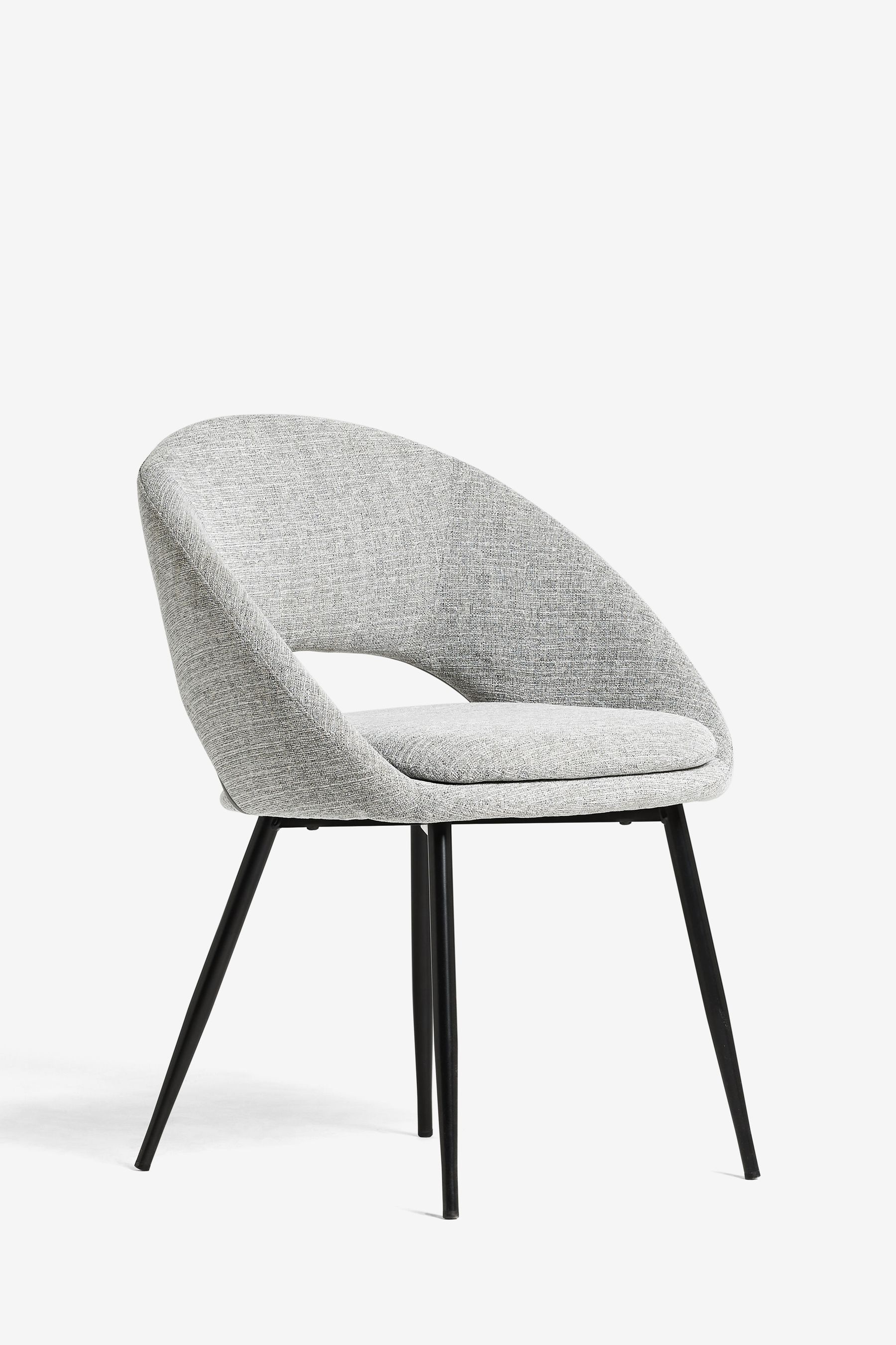 Buy Set of 2 Tweedy Plain Mid Grey Hewitt Black Leg Dining Chairs from ...