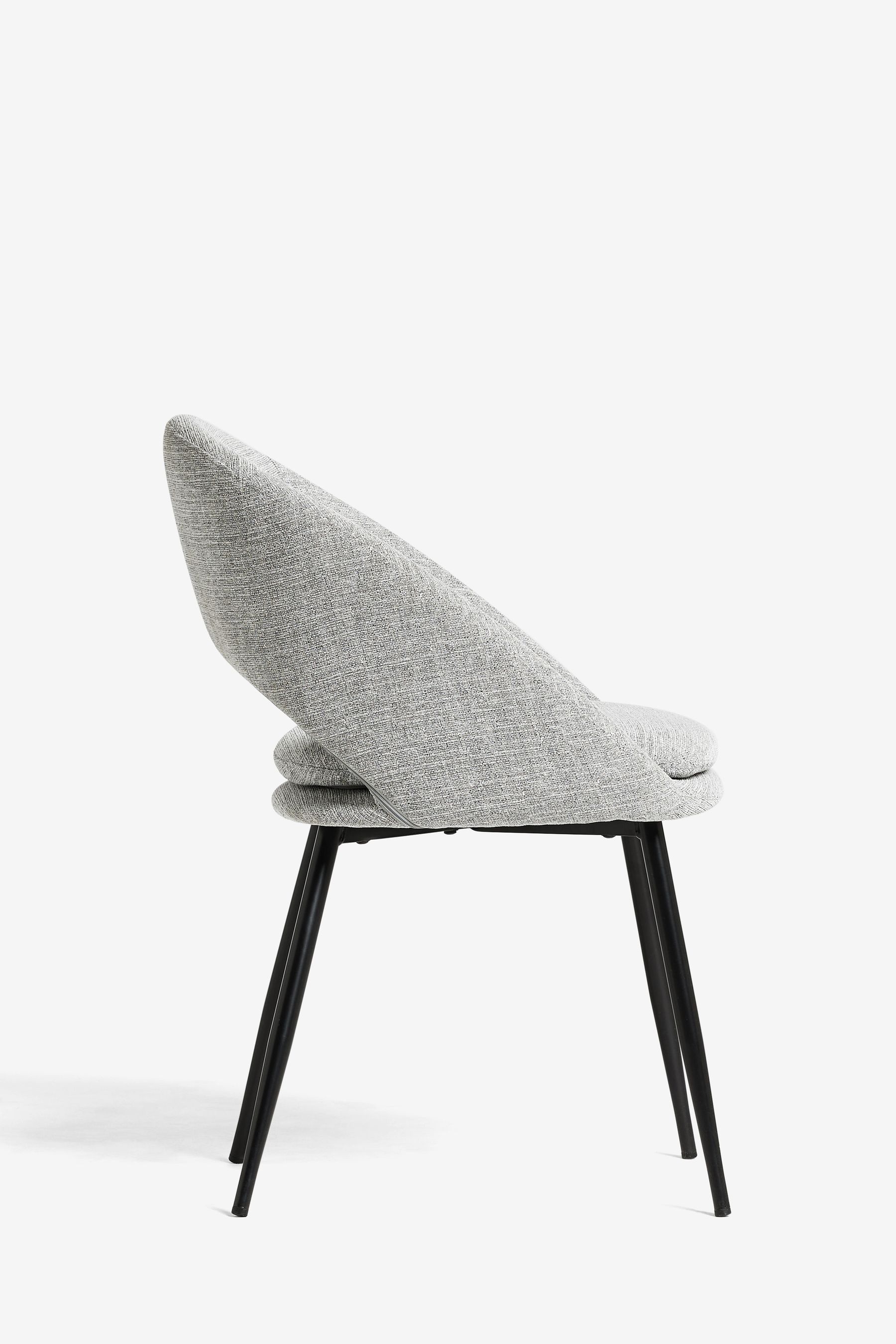 Buy Set of 2 Tweedy Plain Mid Grey Hewitt Black Leg Dining Chairs from ...