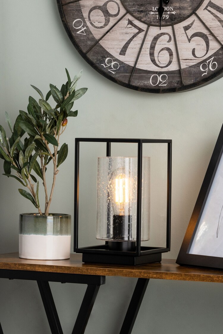 Buy BHS Black Hardy Industrial Cube Table Lamp from the Next UK online shop