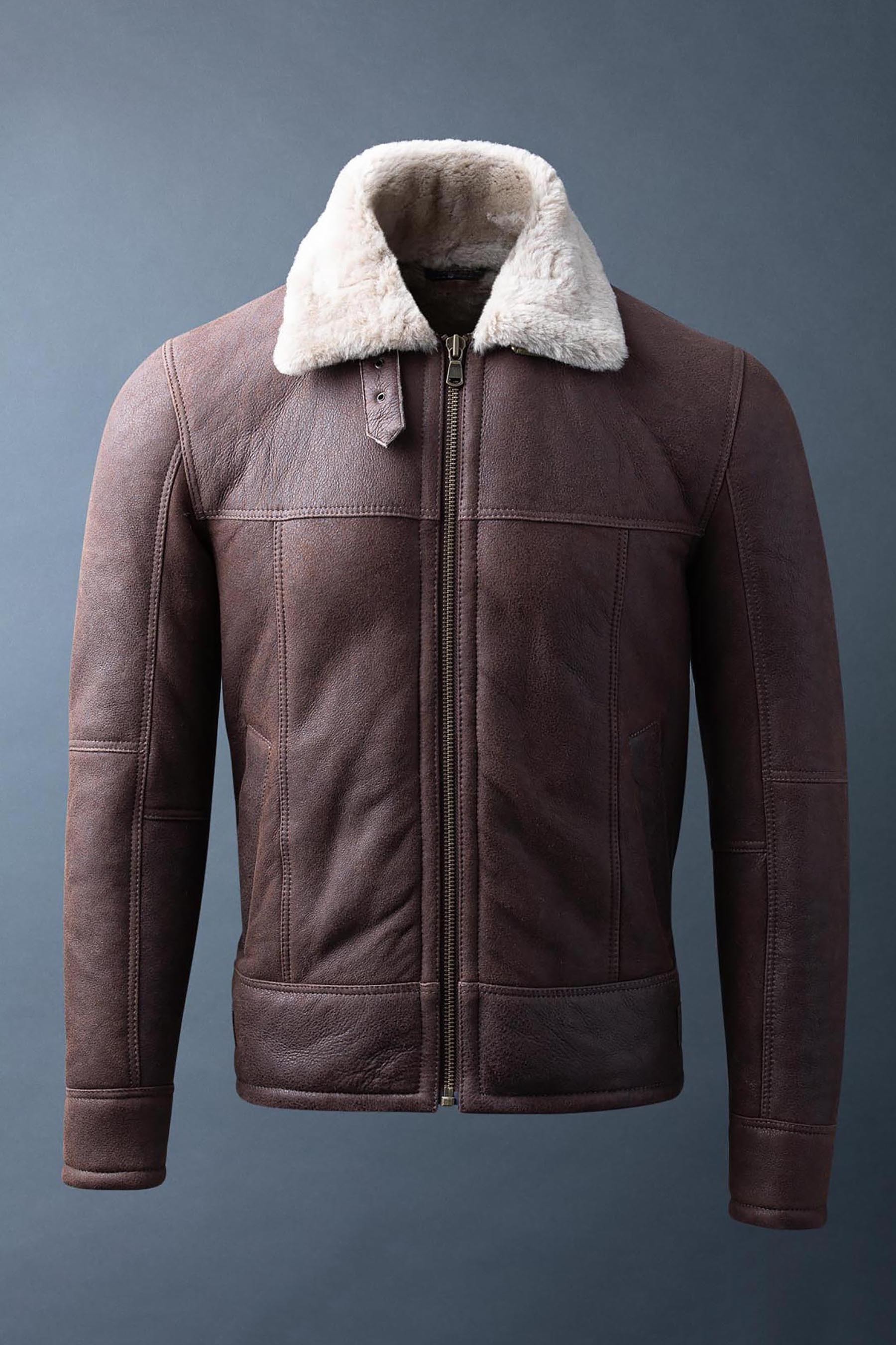 Buy Lakeland Leather Brown Hawker Sheepskin Flying Jacket from the Next ...