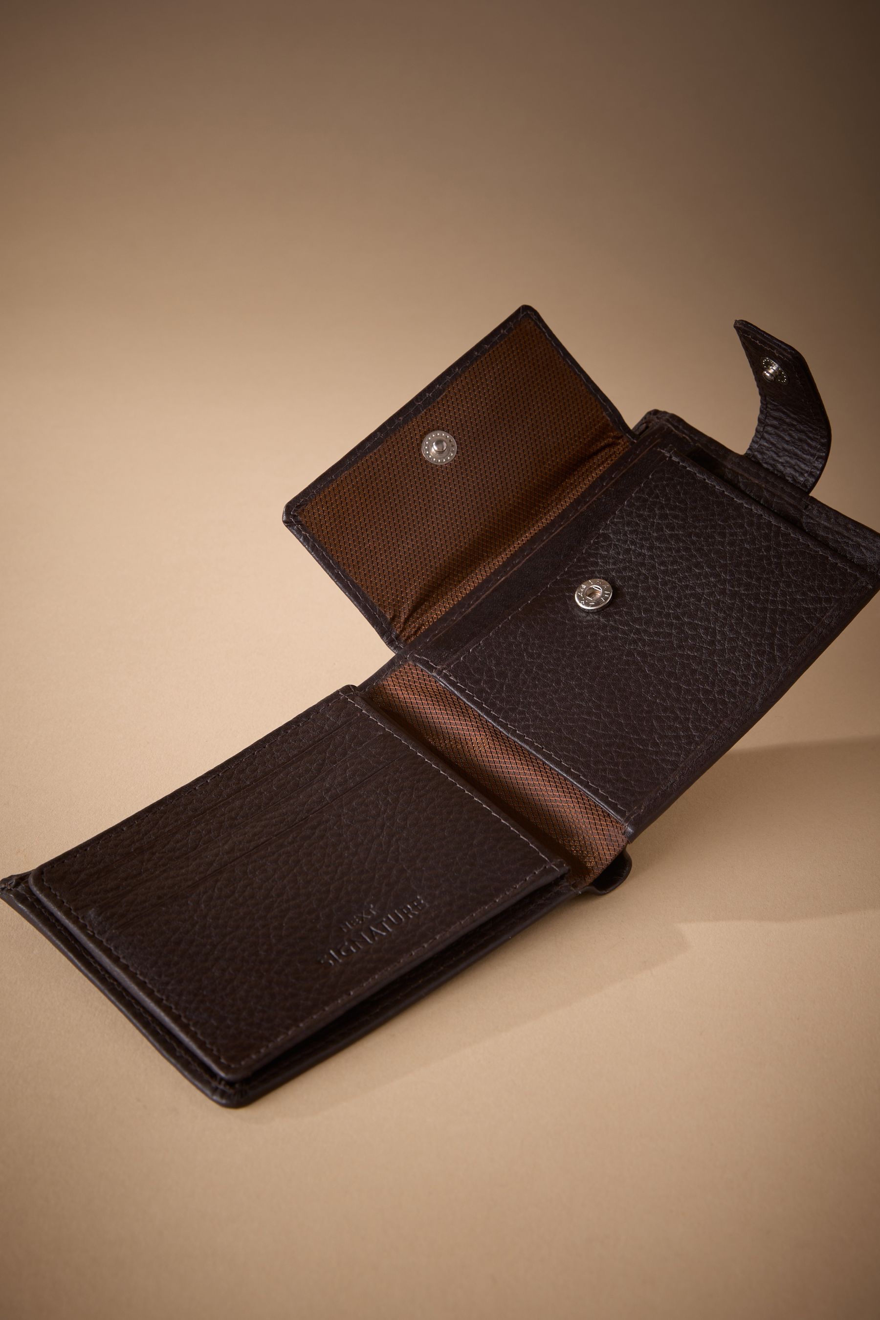 Buy Brown Signature Leather Extra Capacity Wallet from the Next UK ...
