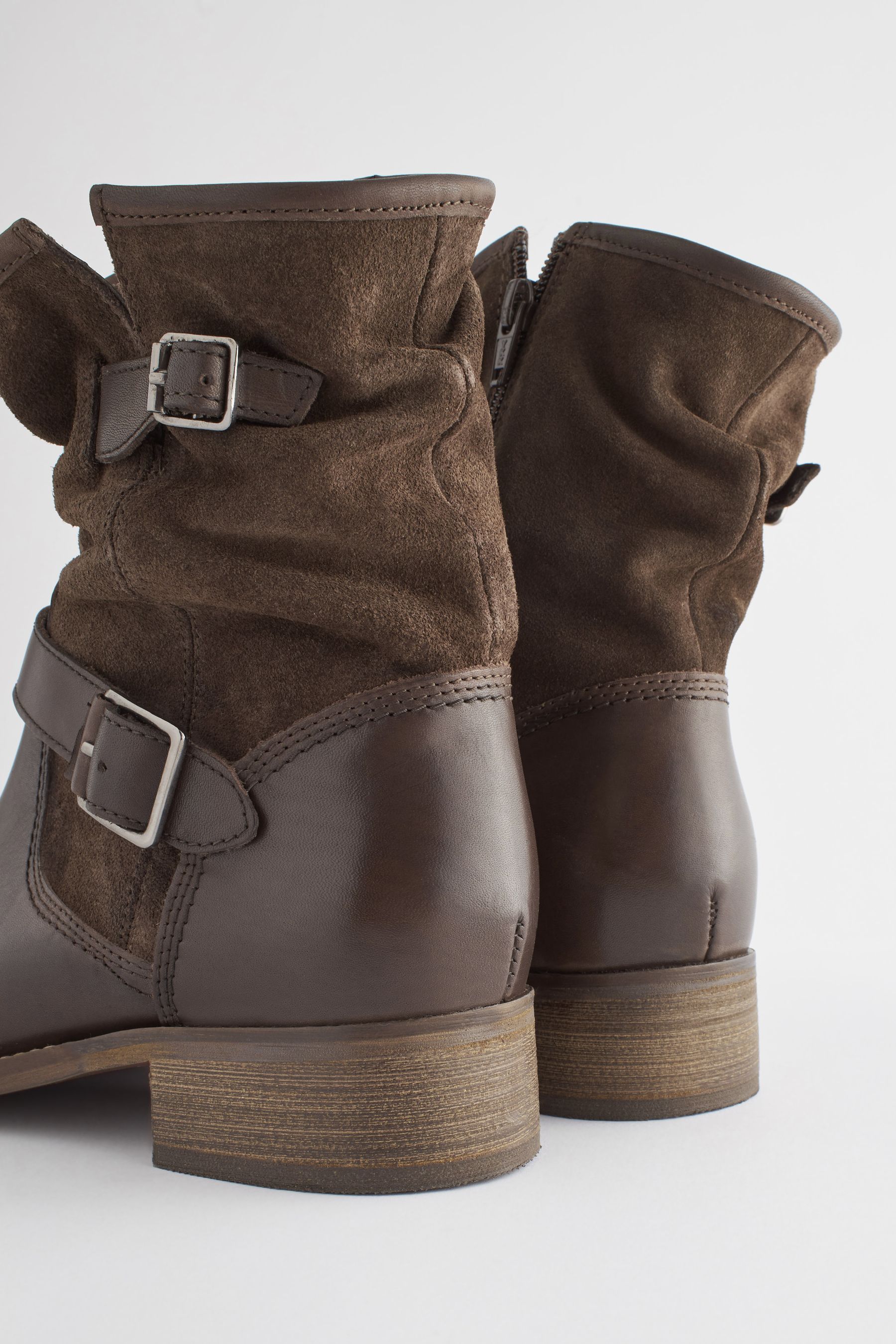 Buy Brown Standard/Wide Fit Forever Comfort® Leather Slouch Ankle Boots ...