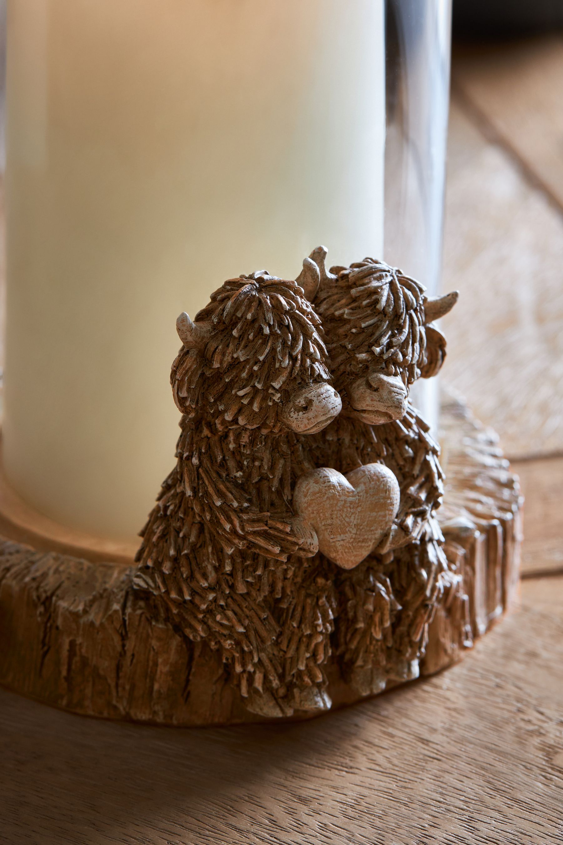 Buy Natural Hamish The Highland Cow Hurricane Candle Holder from the ...
