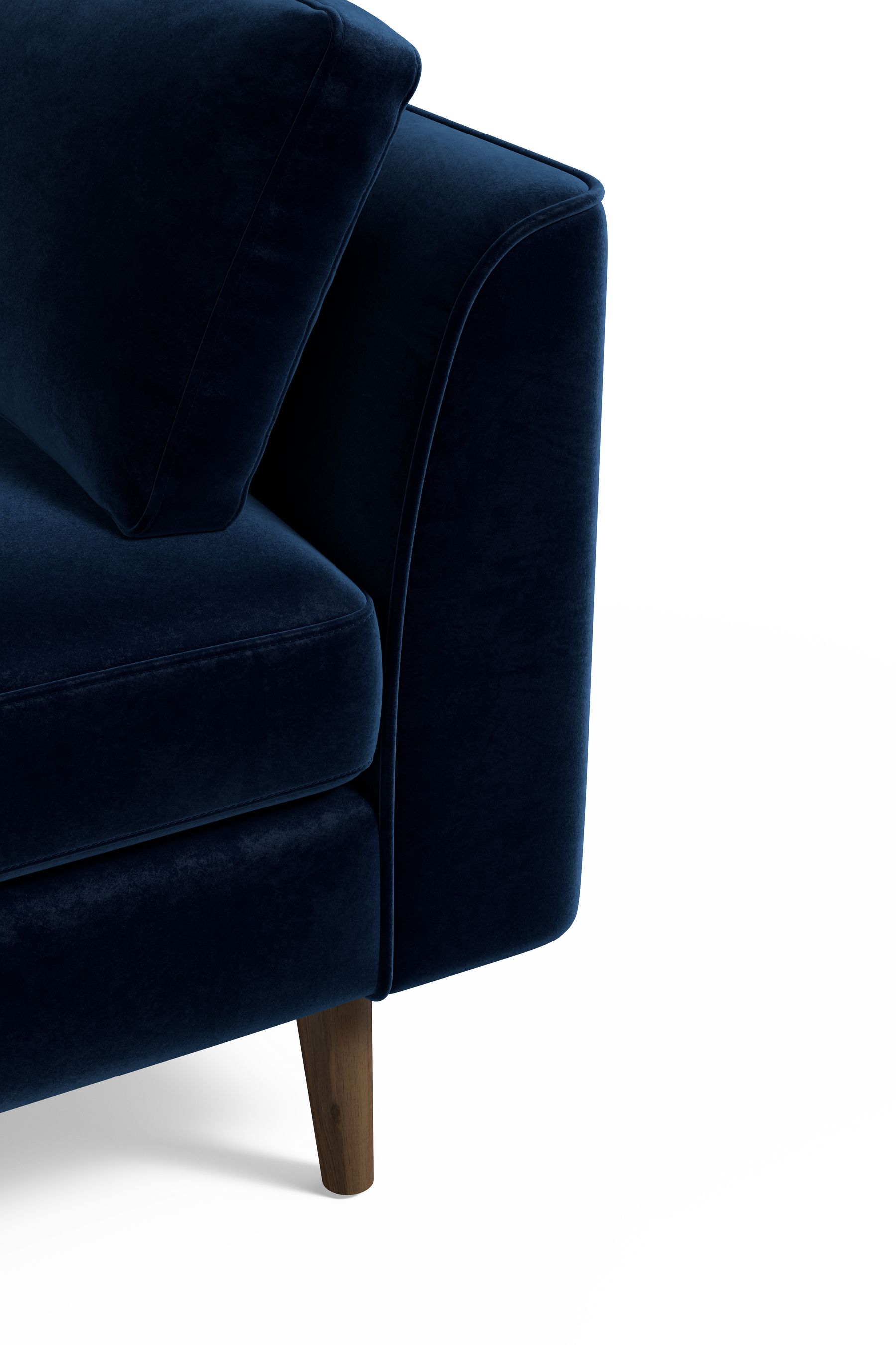 Buy Soft Velvet Navy Blue Mila Compact 2 Seater Sofa In A Box from Next ...