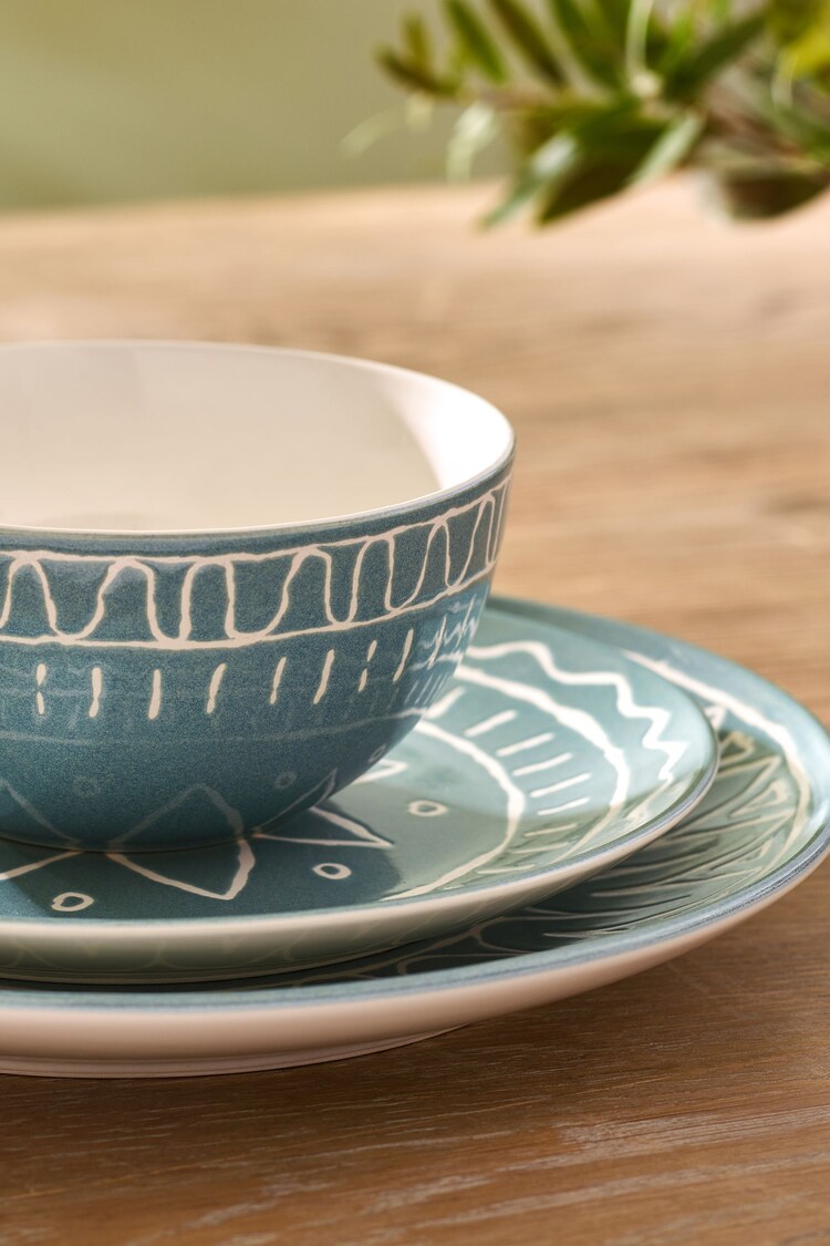 Buy 12 Piece Teal Blue Tuscany Dinner Set from the Next UK online shop