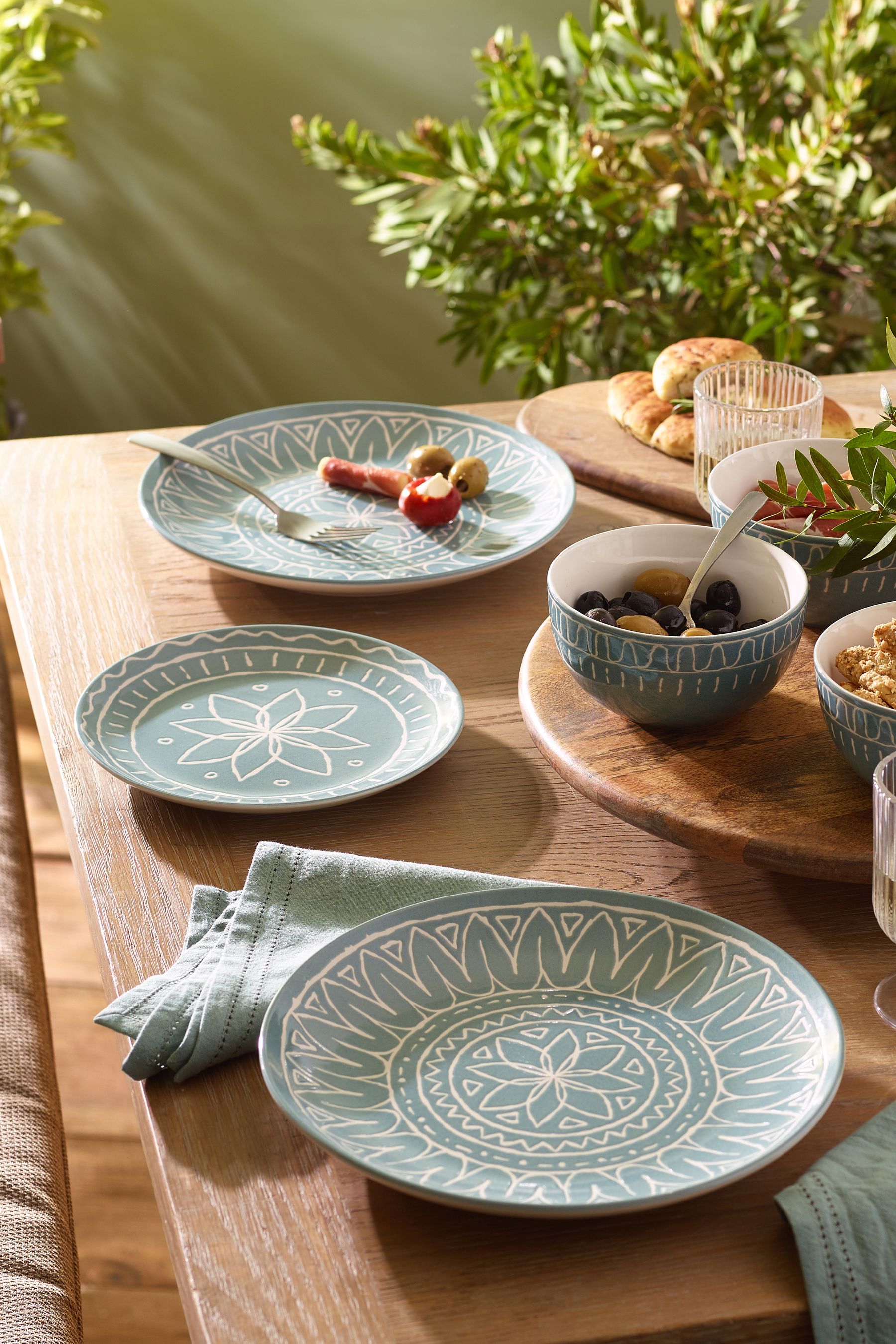 Buy 12 Piece Teal Blue Tuscany Dinner Set from the Next UK online shop