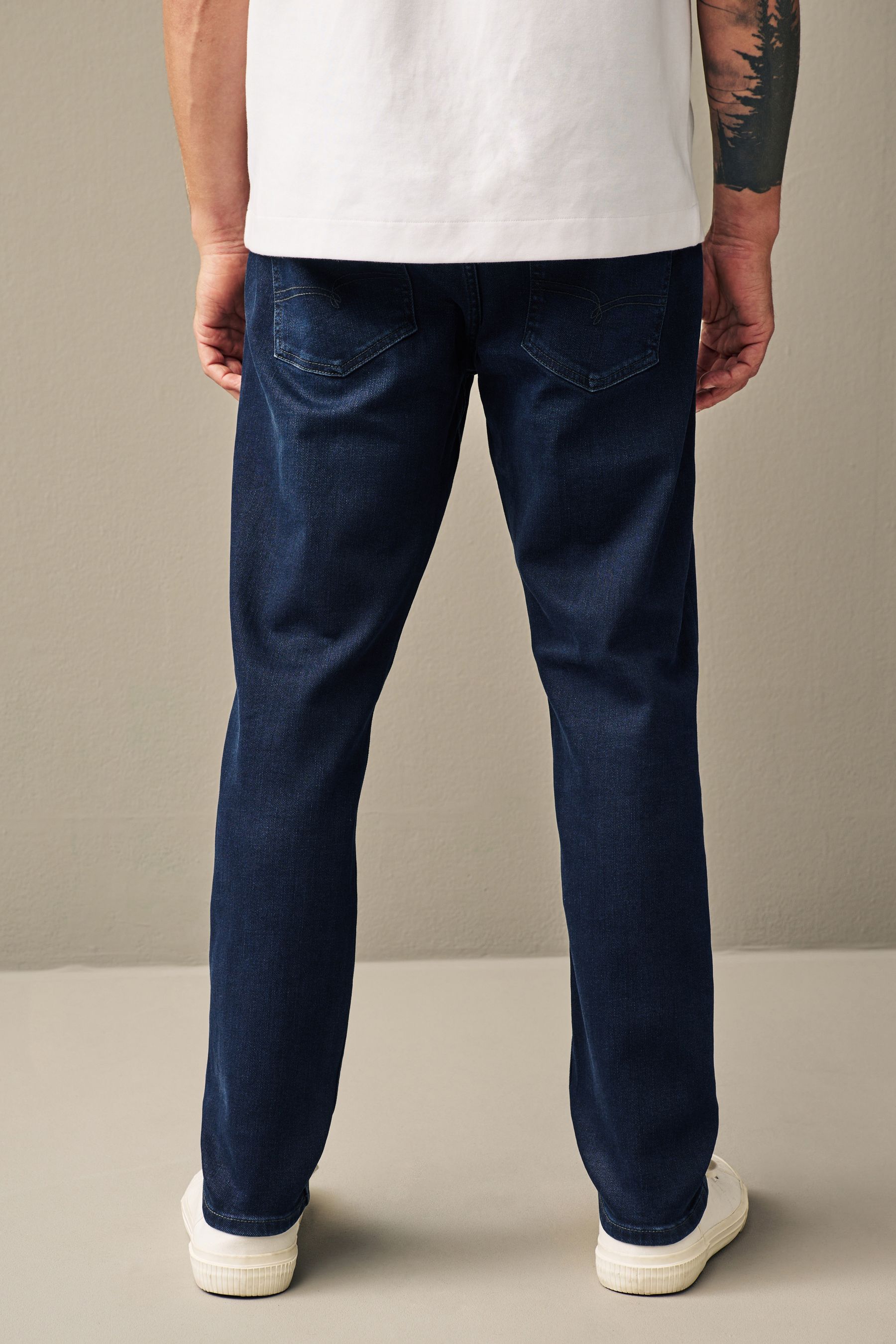 Buy Blue Dark Slim Fit Vintage Stretch Authentic Jeans from the Next UK ...