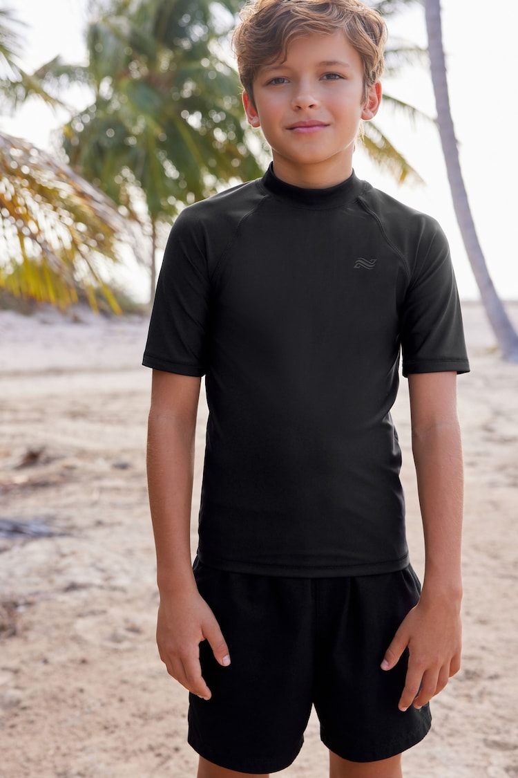 Buy Black Short Sleeve Sunsafe Rash Vest (1.5-16yrs) from the Next UK ...