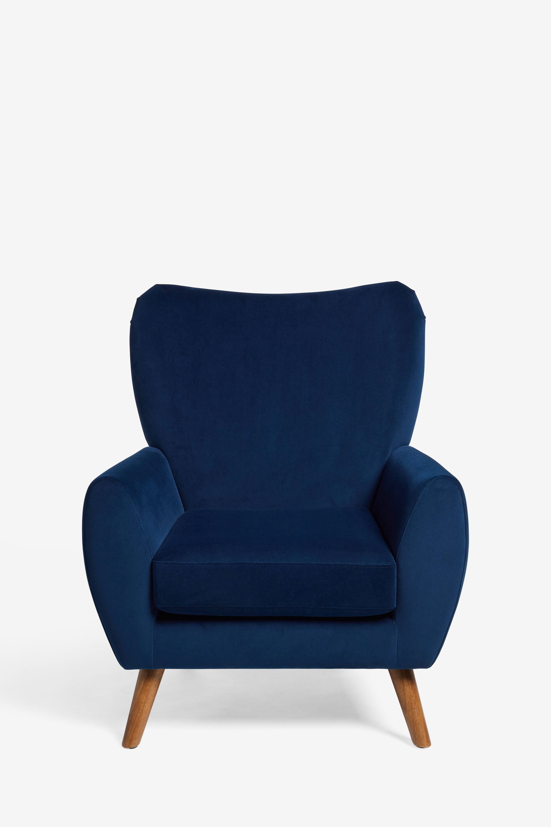 Buy Soft Velvet Navy Blue Wilson II Highback Grande Armchair from the ...