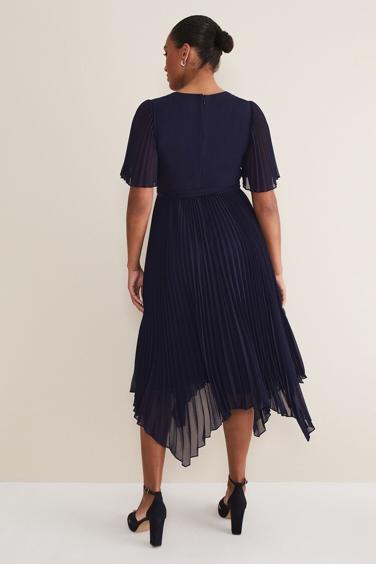 Buy Phase Eight Blue Kendall Pleated Midi Dress from the Next UK online ...