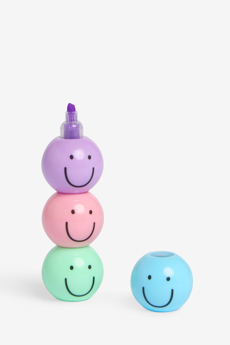 Buy Rainbow Smiley Faces Stacking Highlighter Pens from the Next UK ...