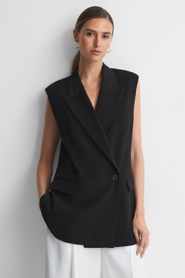 Buy Reiss Black Thea Double Breasted Longline Waistcoat from Next Ireland