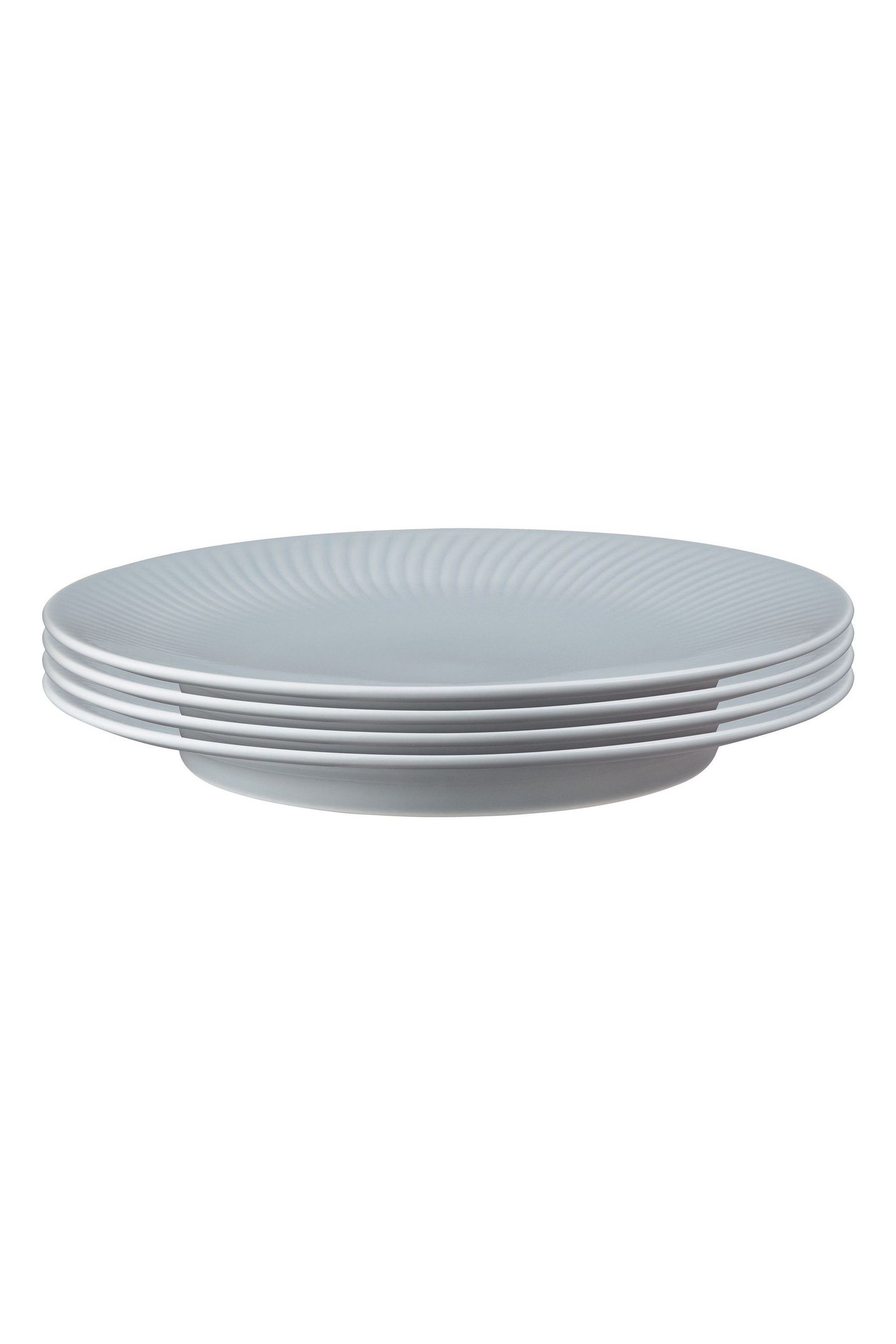 Buy Denby Grey Porcelain Arc Set of 4 Dinner Plates from the Next UK ...