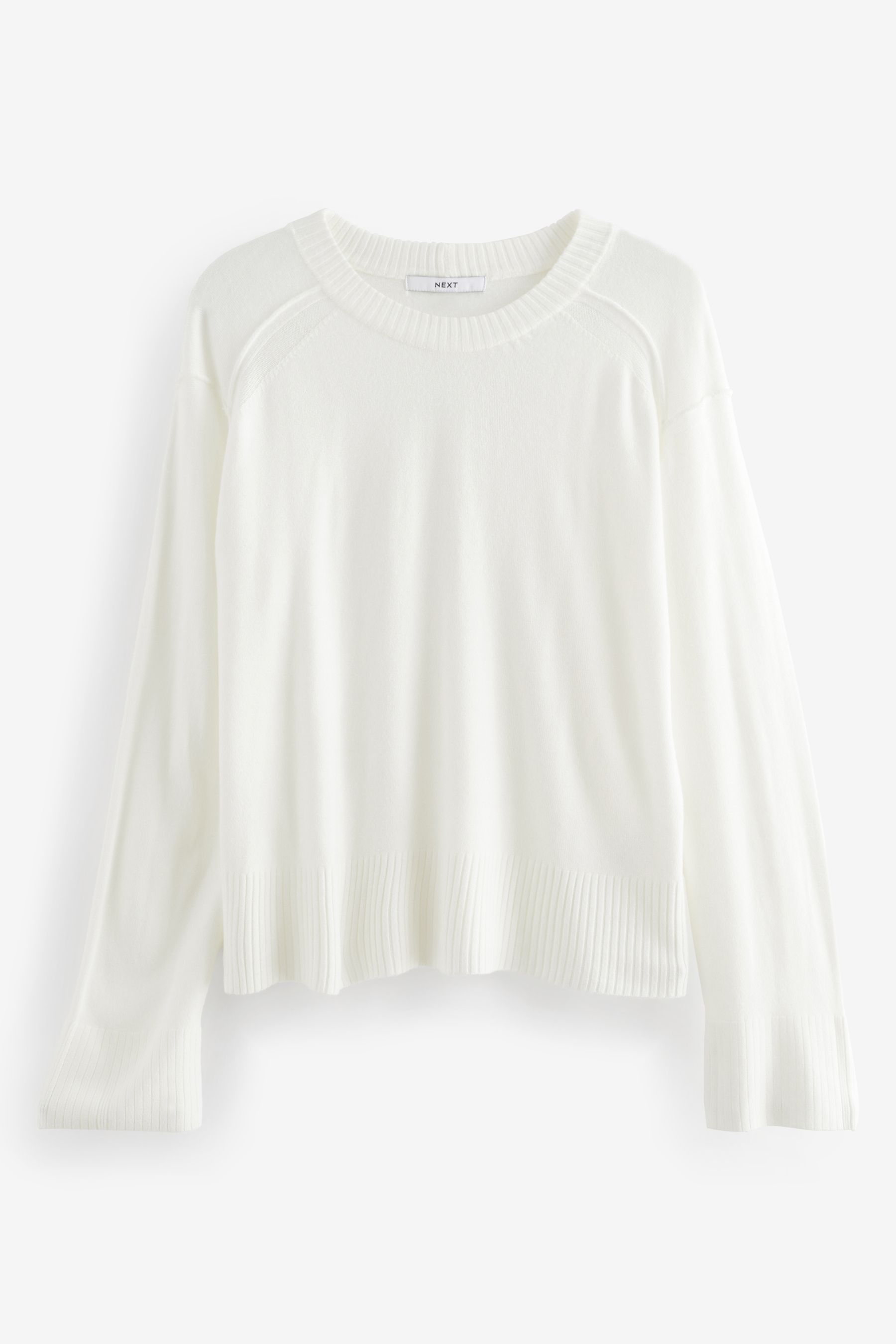 Buy Ecru White Soft Touch Pattern Knitted Cosy Crew Neck Jumper from ...