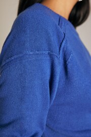 Buy Cobalt Blue Soft Touch Pattern Knitted Cosy Crew Neck Jumper from ...