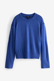 Buy Cobalt Blue Soft Touch Pattern Knitted Cosy Crew Neck Jumper from ...