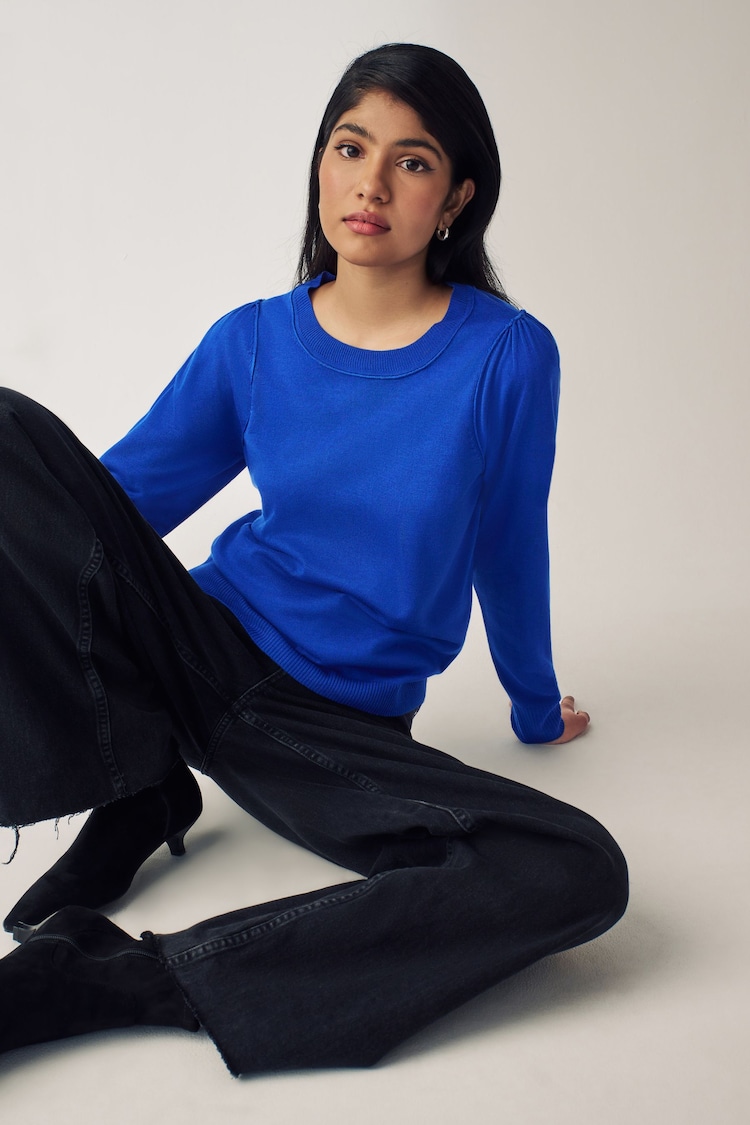 Buy Cobalt Blue Crew Neck Long Sleeve Jumper from the Next UK online shop