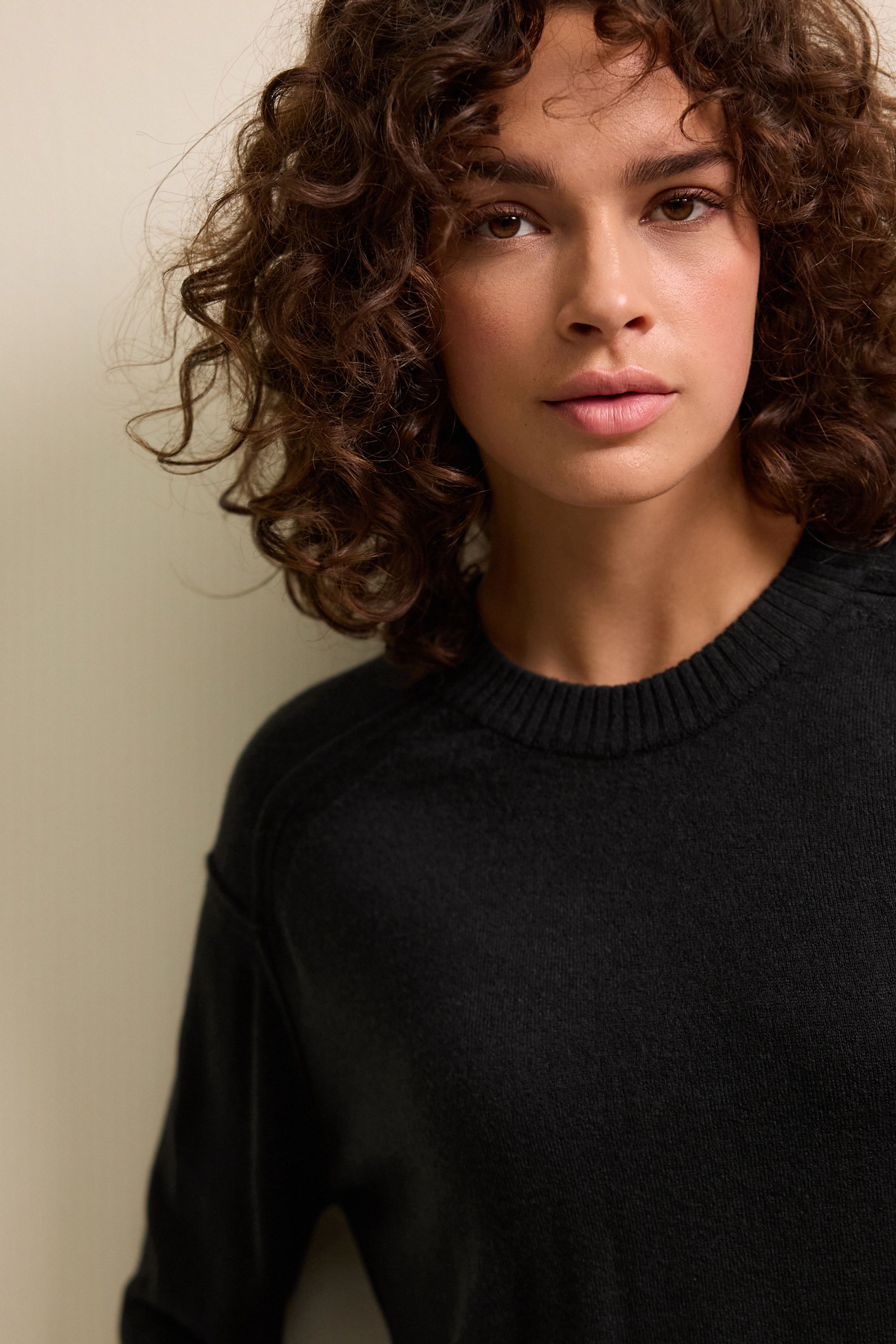 Buy Black Soft Touch Pattern Knitted Cosy Crew Neck Jumper from the ...