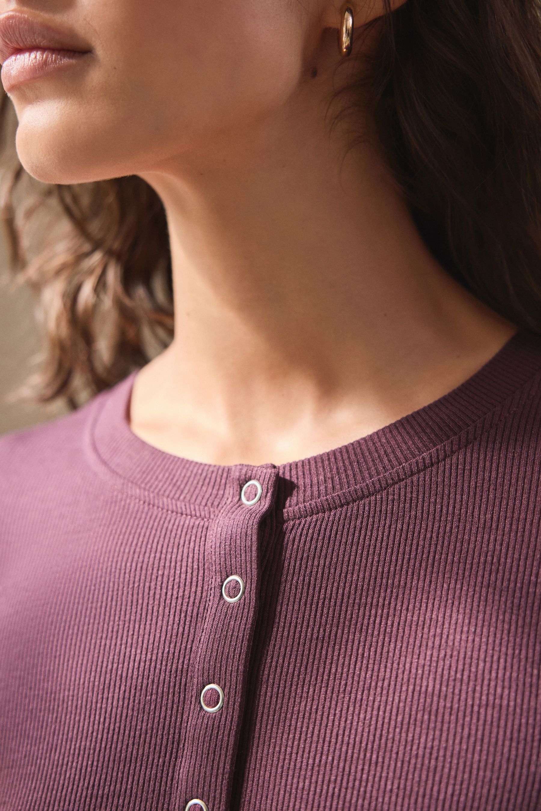 Buy Burgundy Red Ribbed Long Sleeve Pyjamas from the Next UK online shop