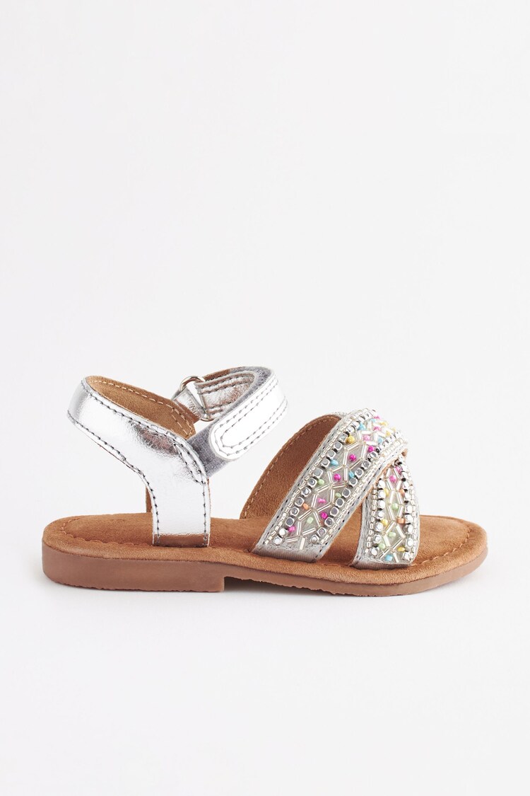 Buy Silver Beaded Occasion Sandals from the Next UK online shop
