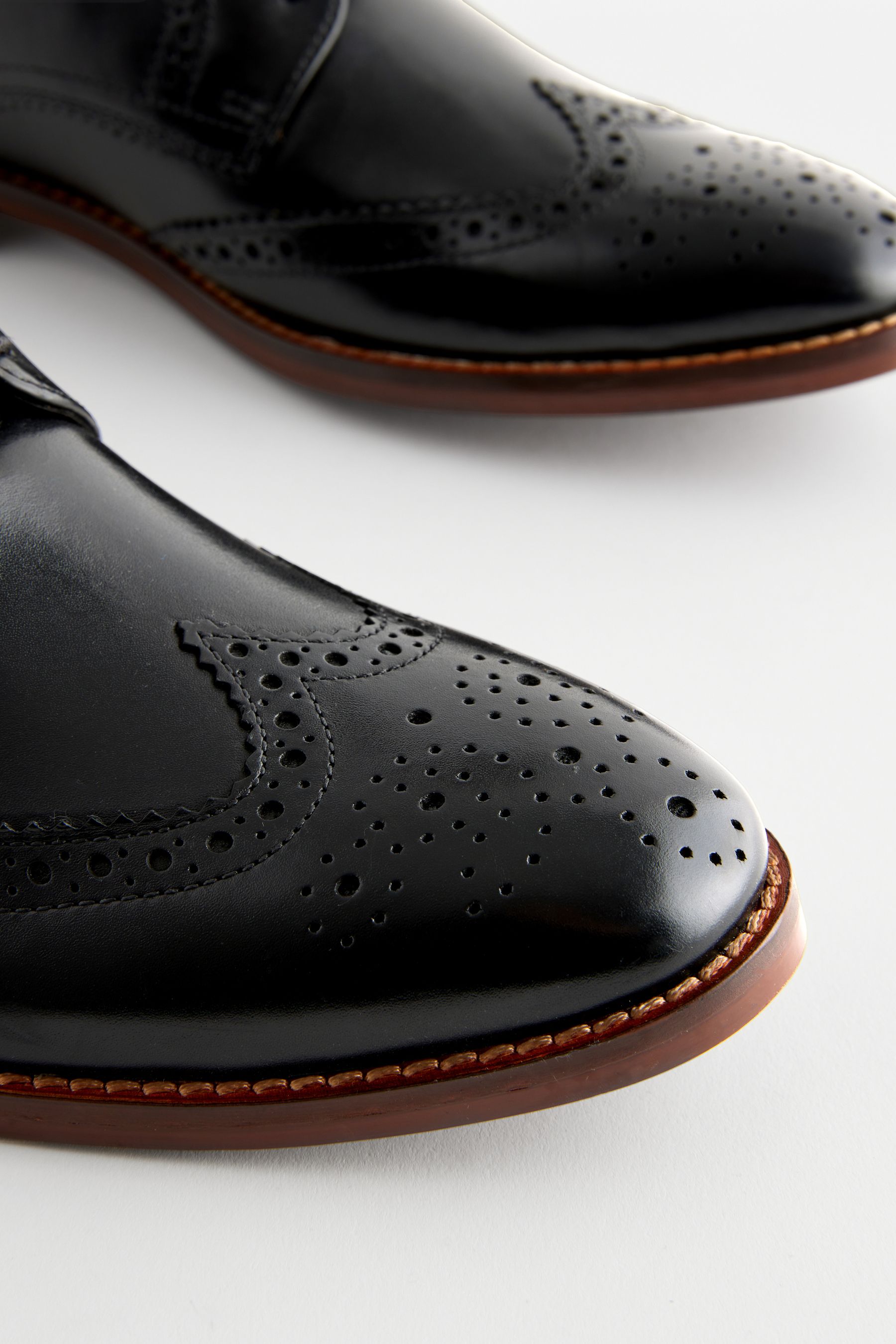 Buy Black Leather Brogue Boots from the Next UK online shop