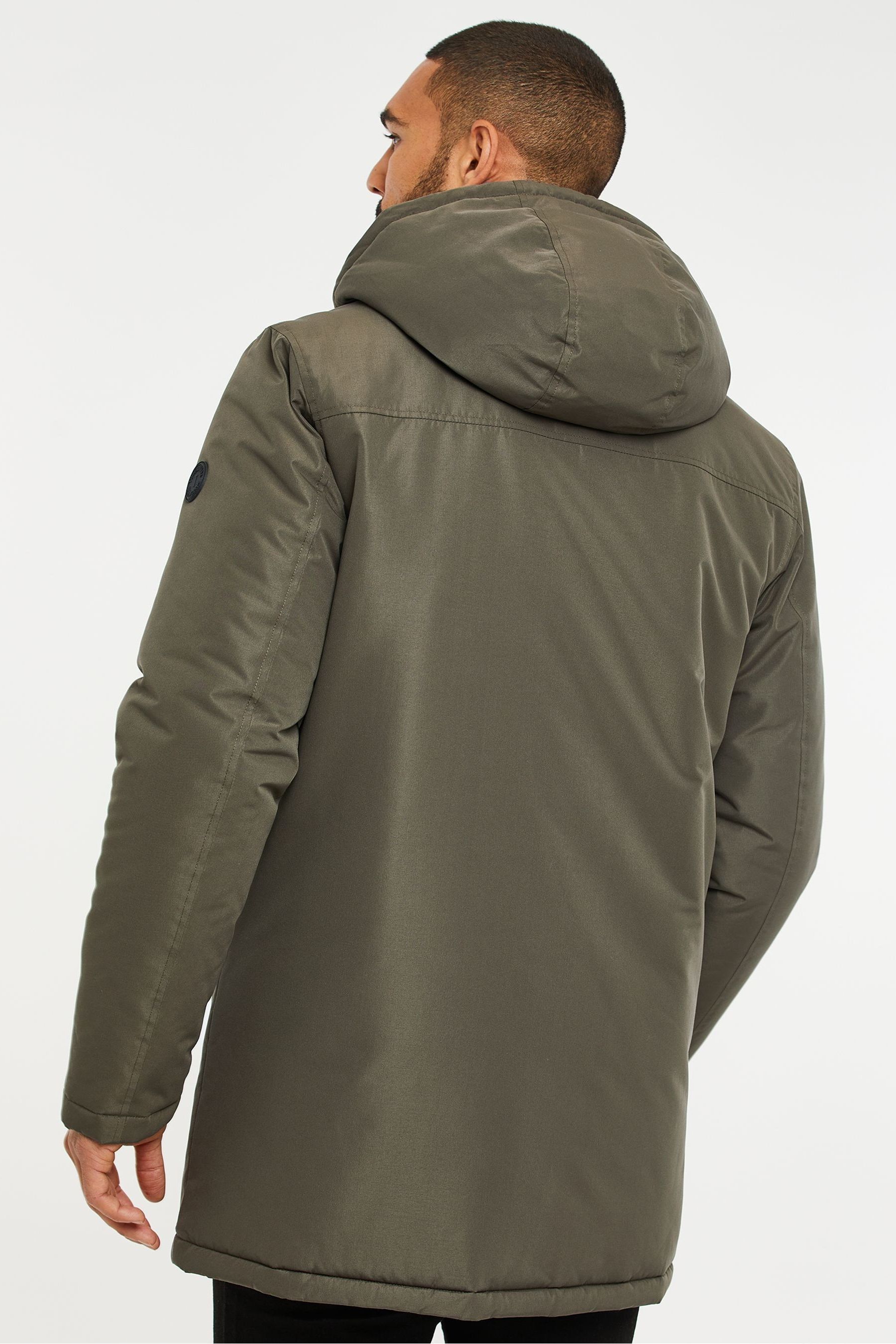 Buy Threadbare Green Showerproof Mock Layer Hooded Raincoat from the ...