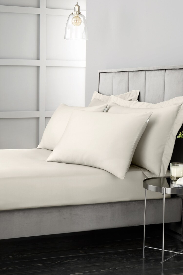 Buy Bianca Oyster 400 Thread Count 100% Cotton Sateen Fitted Sheet from ...