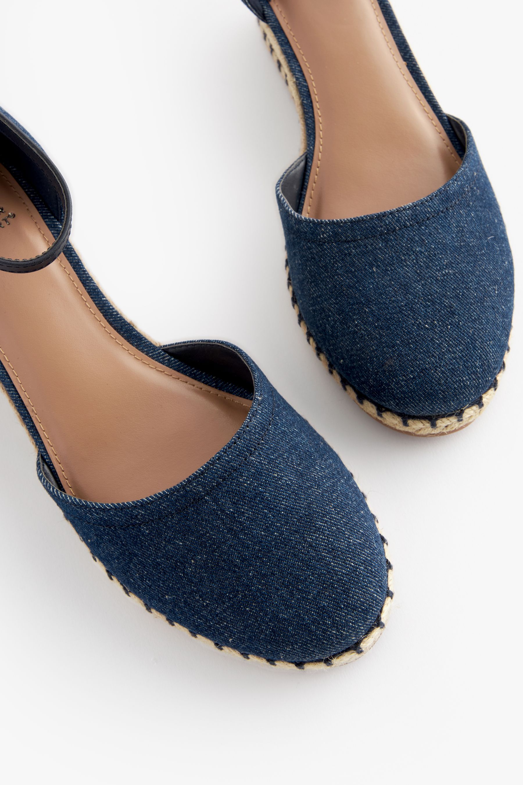 Buy Denim Extra Wide Fit Forever Comfort® Closed Toe Wedges from the ...