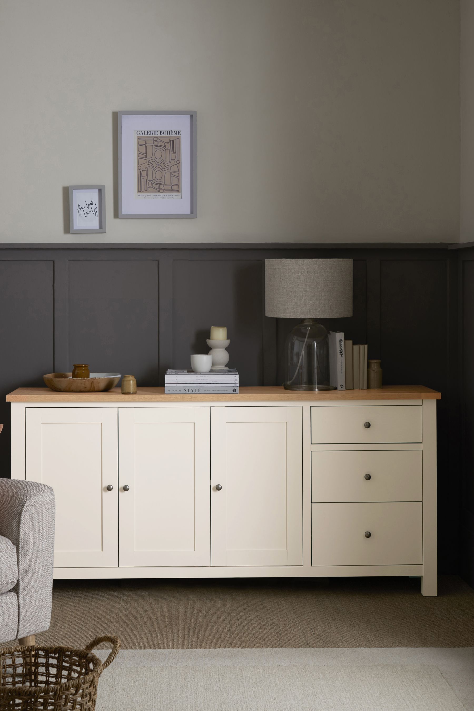Buy Cream Malvern Oak Effect Extra Large Sideboard from the Next UK ...