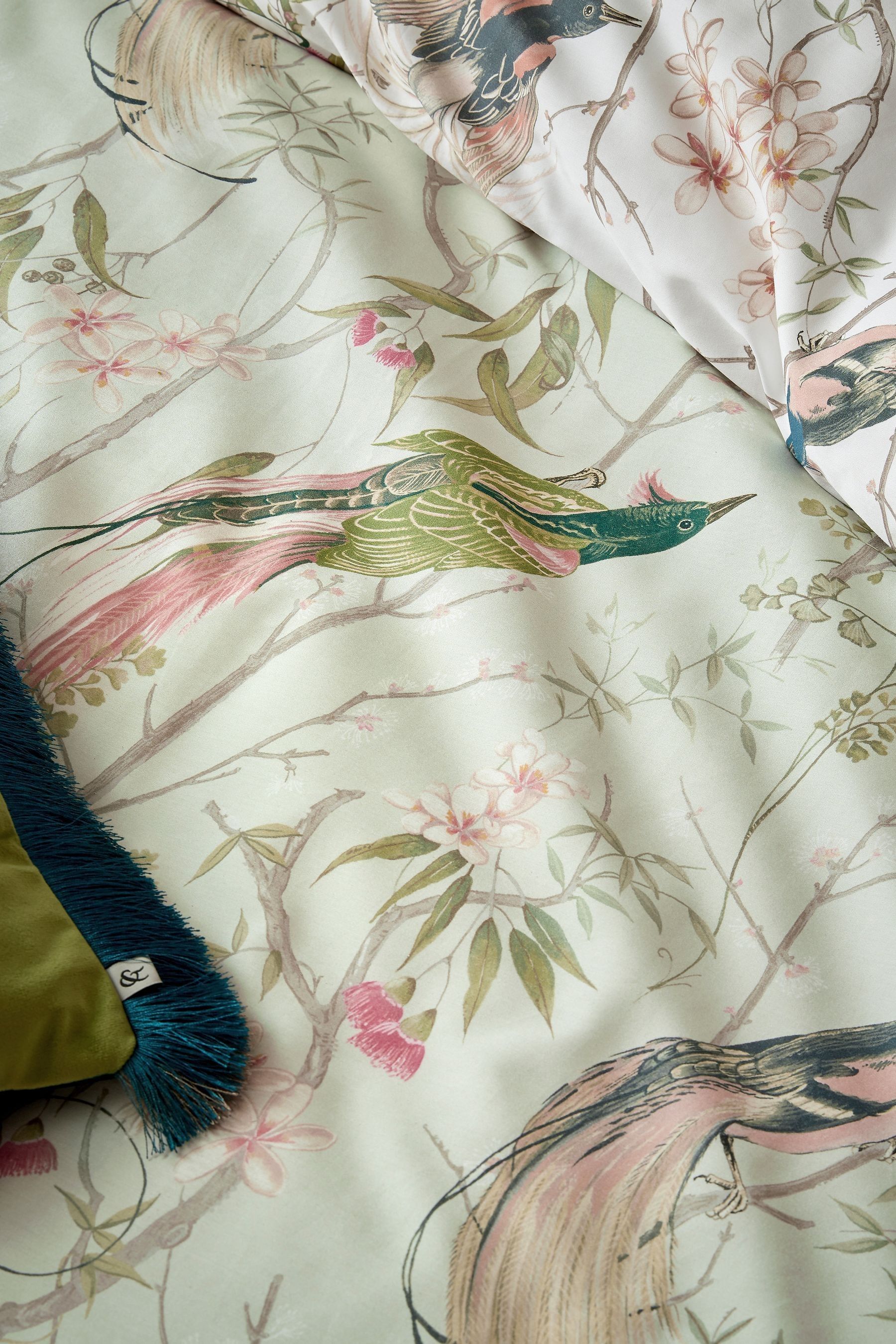 Buy Graham & Brown Green 100% Cotton Clavering Birds Duvet Cover and ...