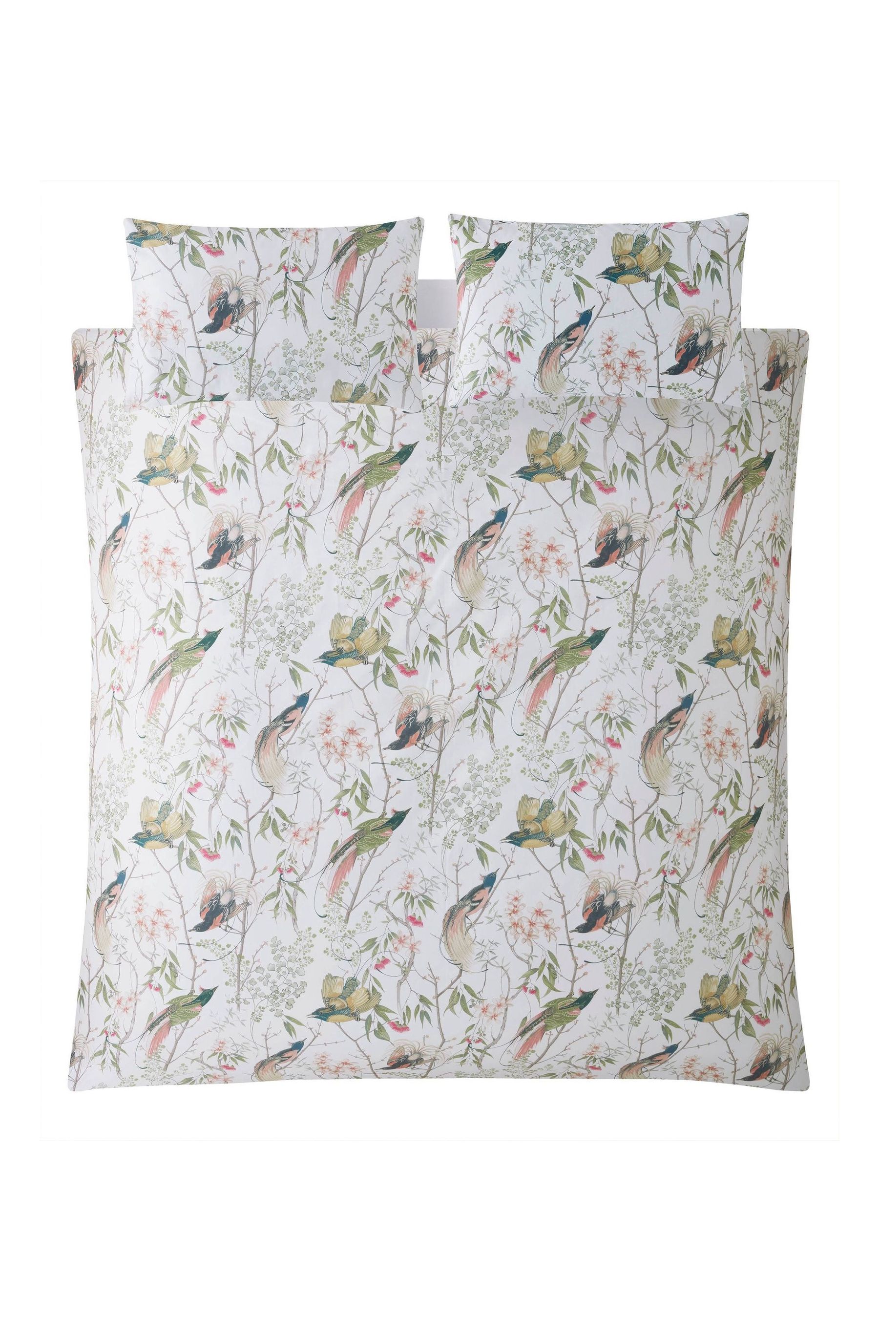 Buy Graham & Brown Green 100% Cotton Clavering Birds Duvet Cover and ...