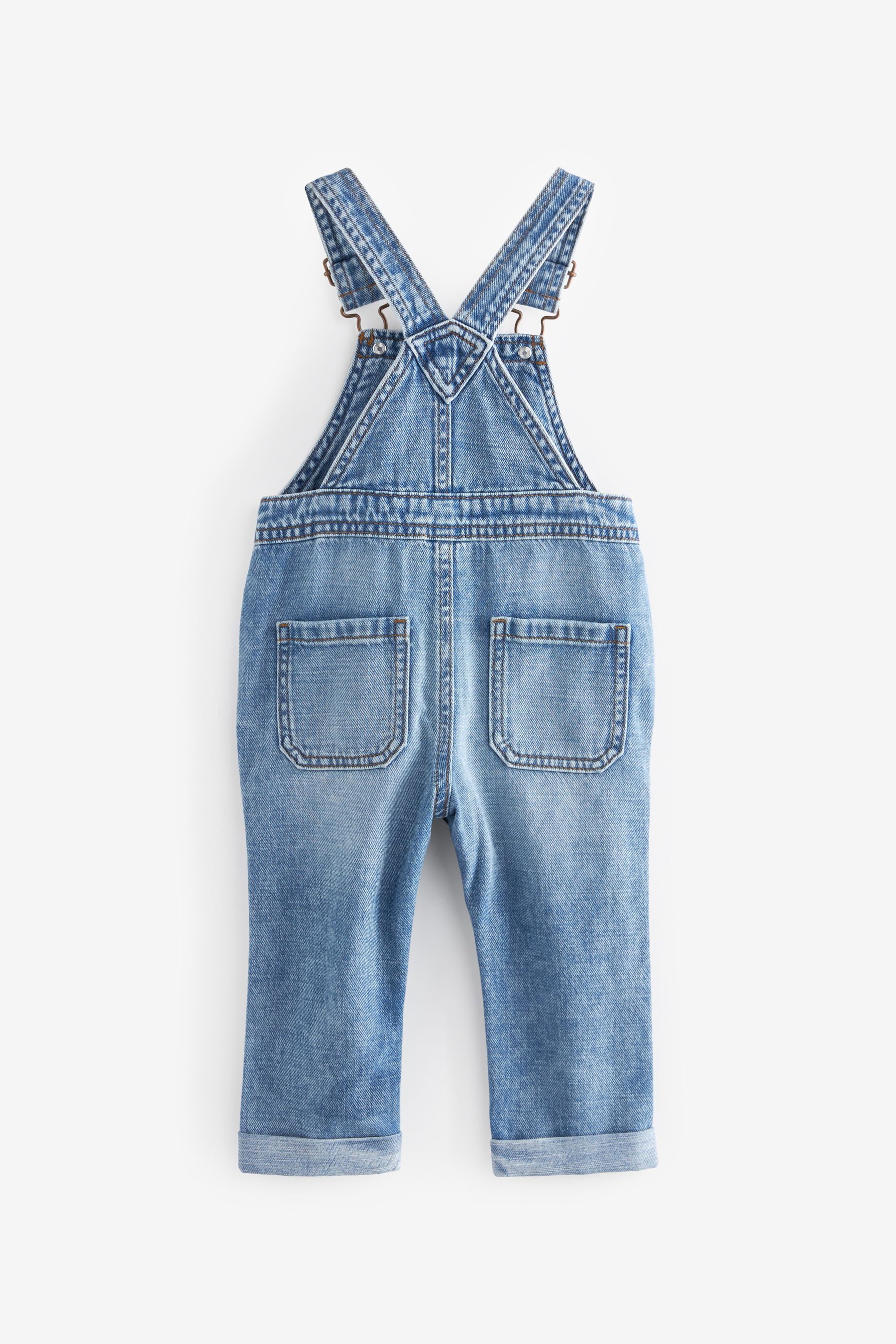 Buy Light Blue 100% Cotton Denim Dungarees (3mths-7yrs) from the Next ...