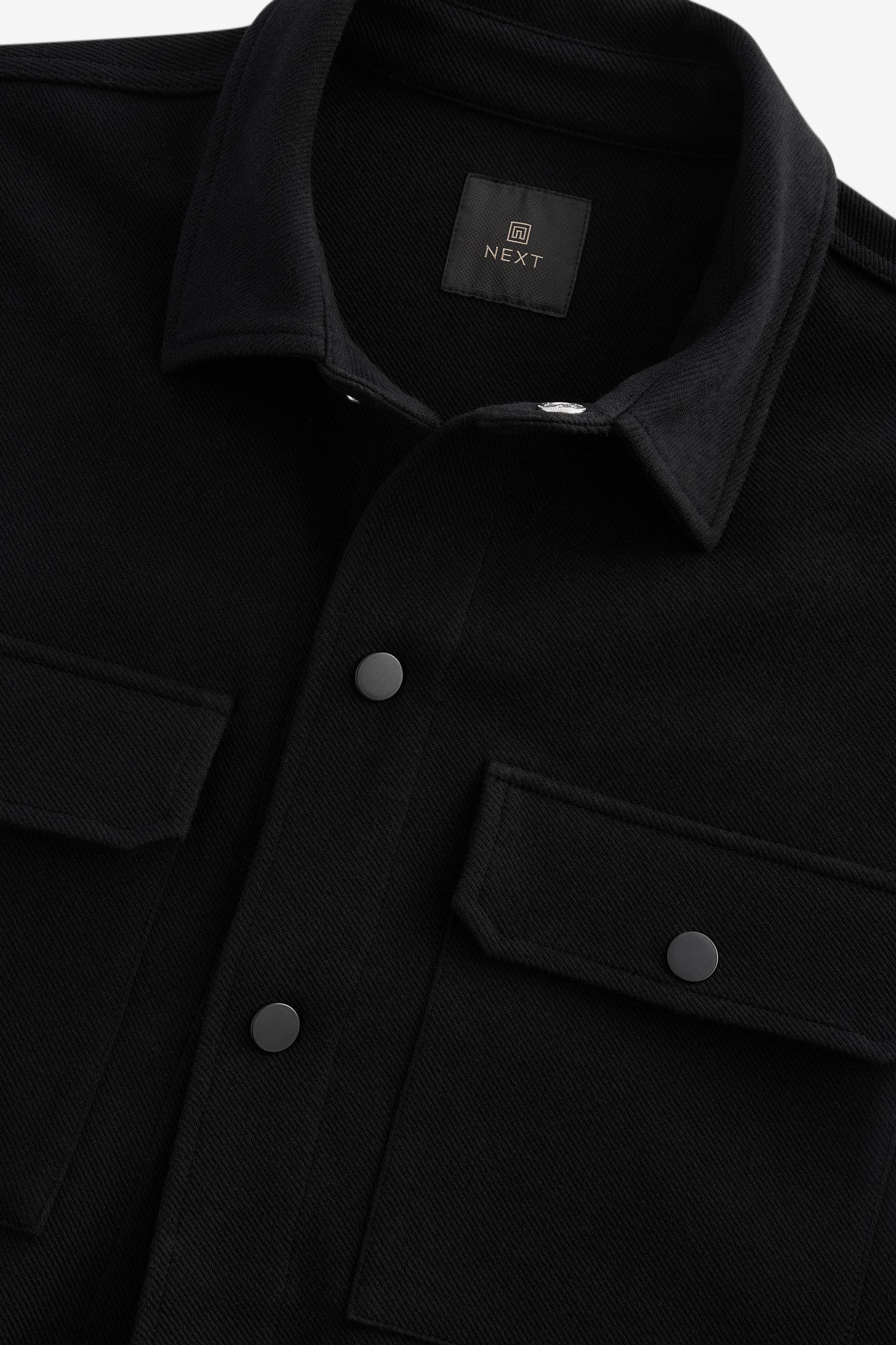 Buy Black Regular Fit Popper Shacket from the Next UK online shop