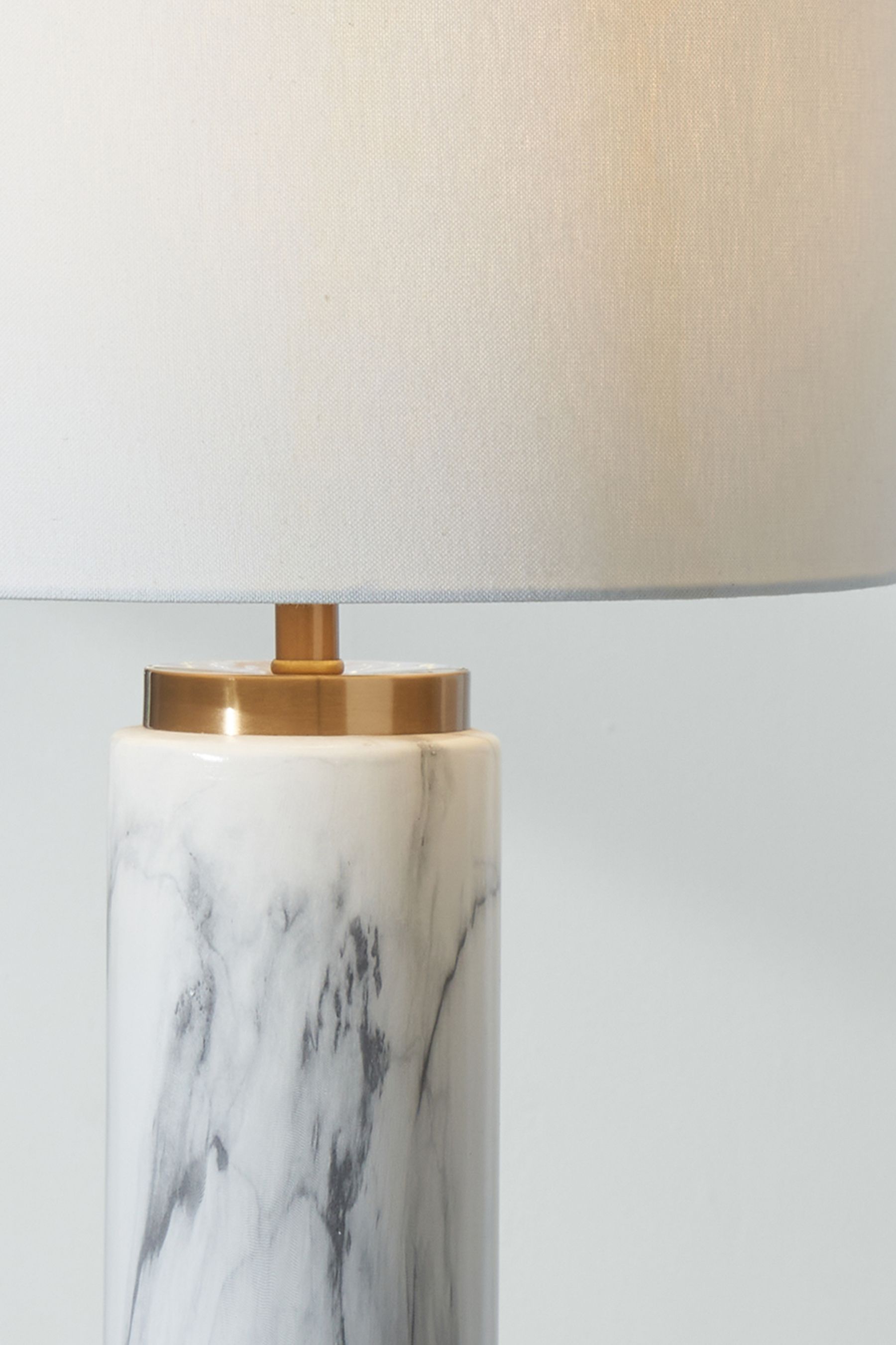 Buy Pacific White Carrara Marble Effect Ceramic Tall Table Lamp from ...