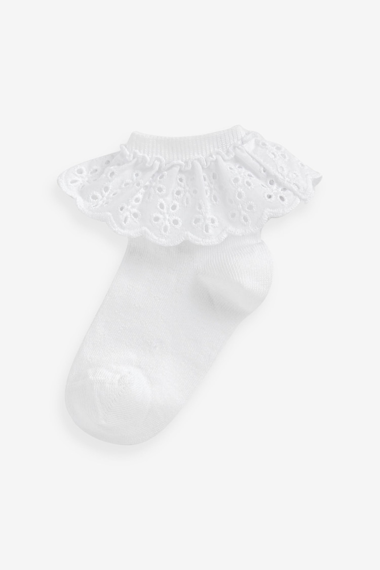 Buy White Cotton Rich Ruffle Ankle Socks 2 Pack from the Next UK online ...