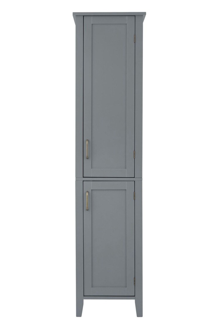 Buy Teamson Home Grey Mercer Wooden Bathroom Tall Linen Storage Cabinet ...